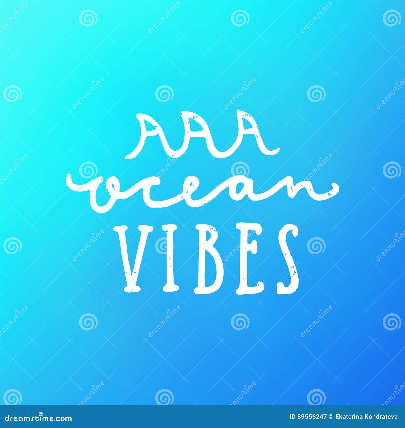 Ocean Vibes. Hand Drawn Lettering Stock Vector - Illustration of ...