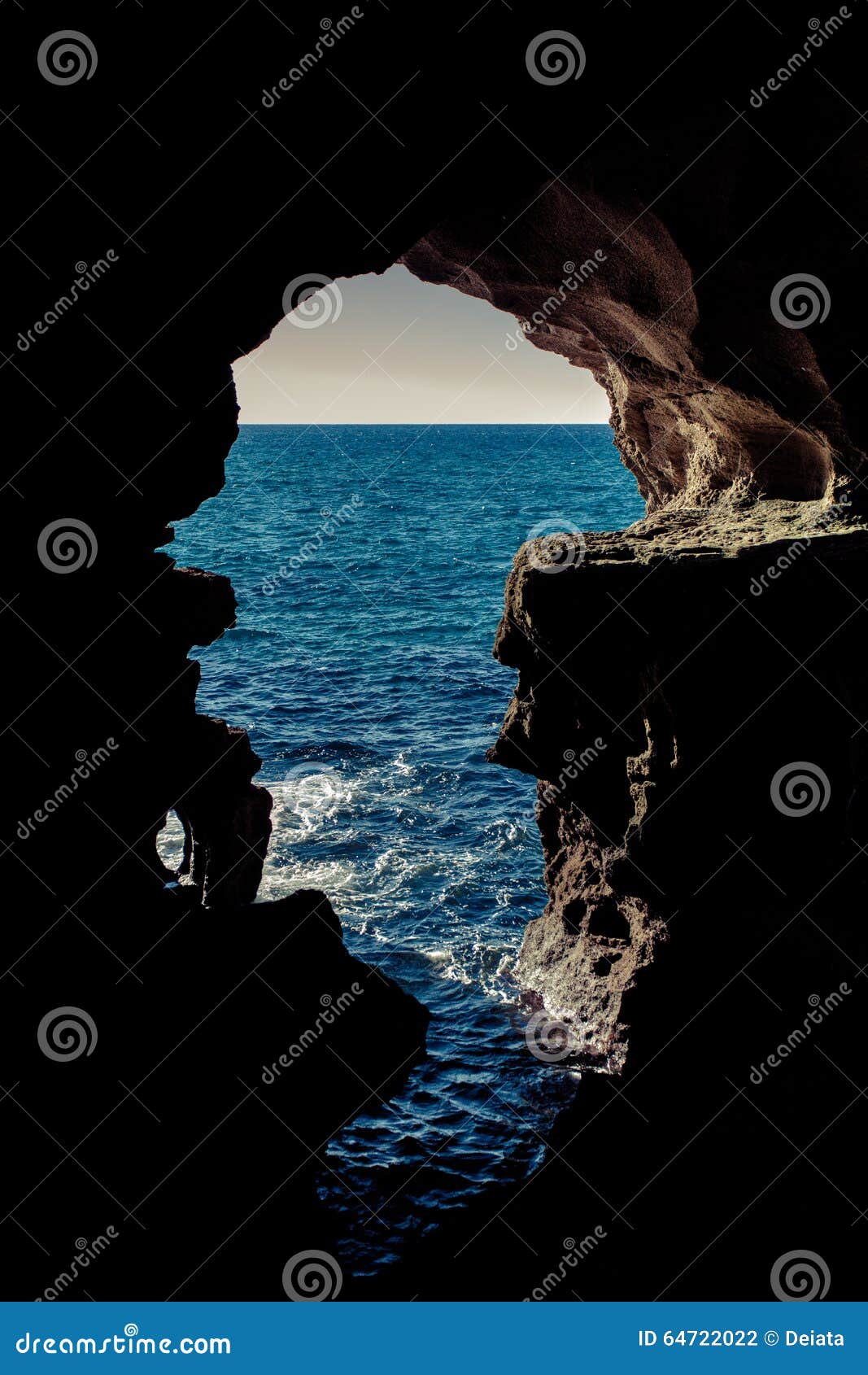 Ocean View through Cave Hole Stock Photo - Image of large, national ...