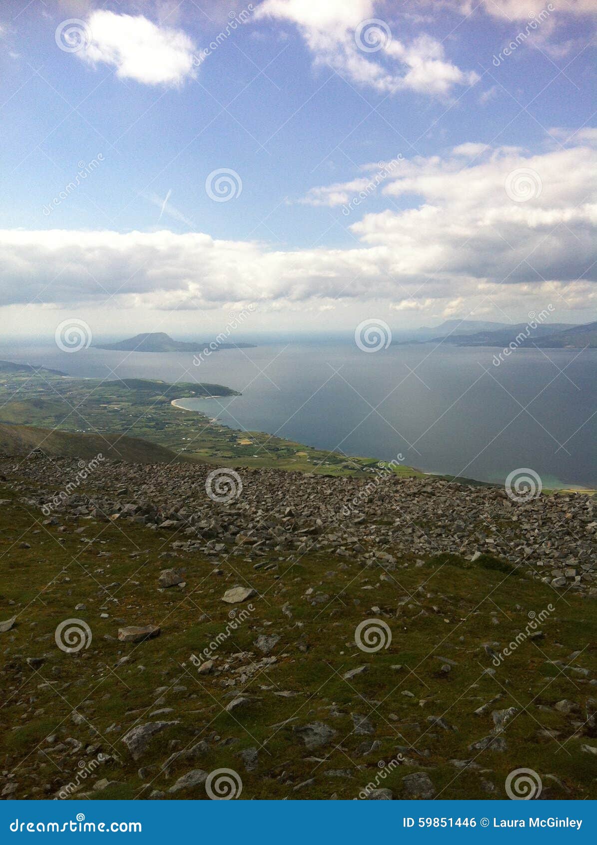 Ocean View from Croagh Patrick Mountain Stock Photo - Image of view ...