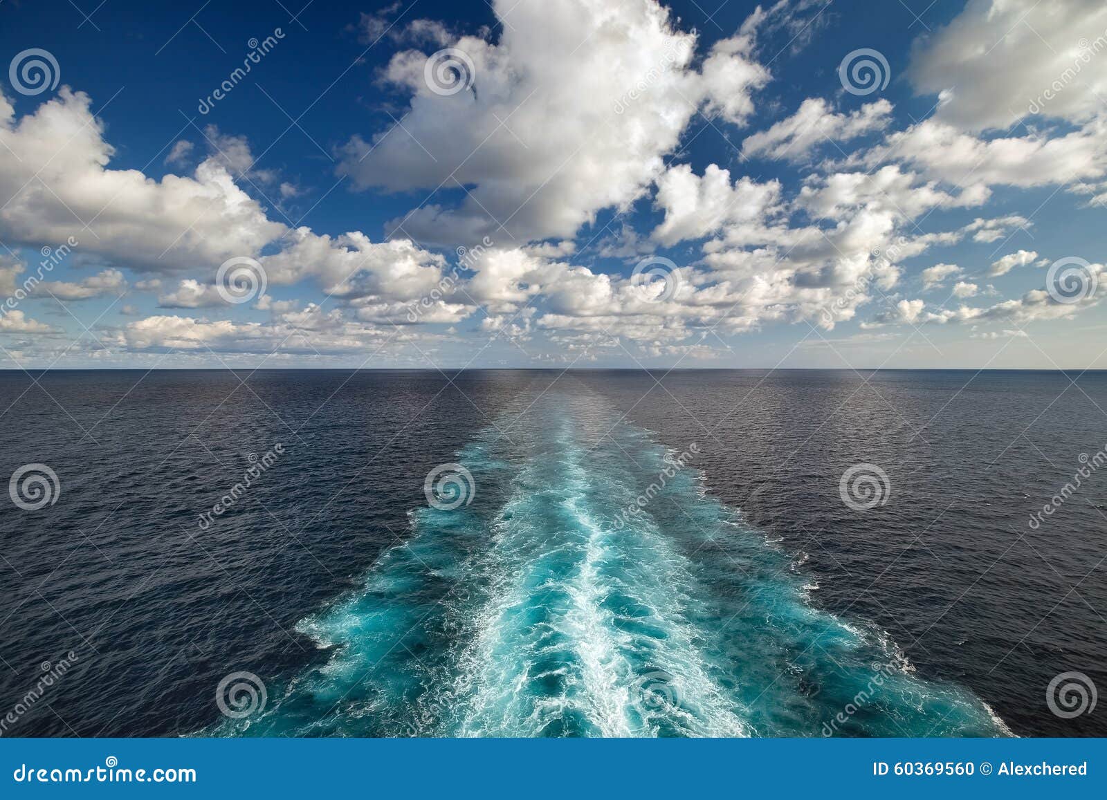 Ocean View from the Deck of Ship with Wake Trace Stock Photo - Image of ...