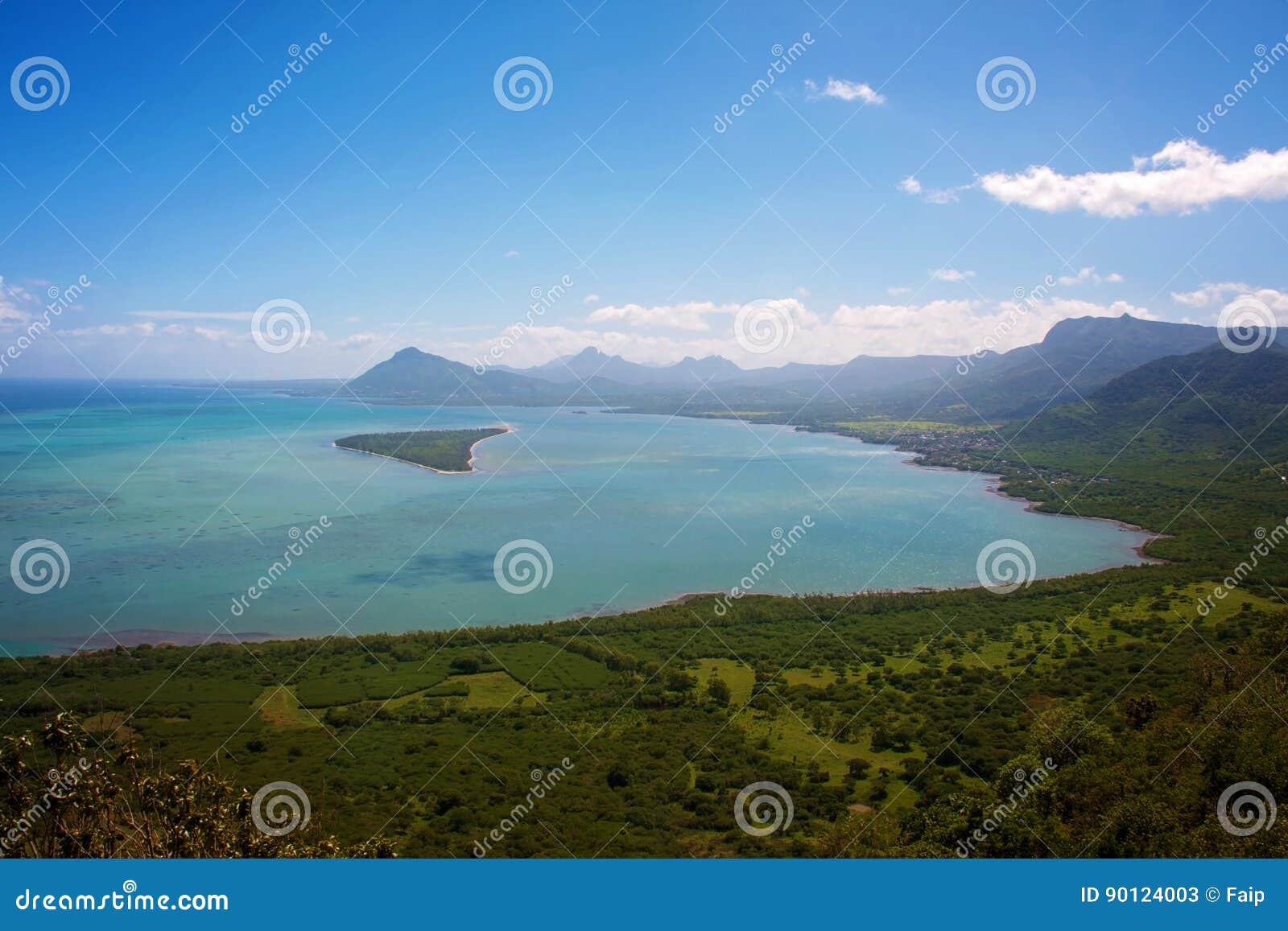 Ocean view in Mauritius stock image. Image of hills, tropical - 90124003