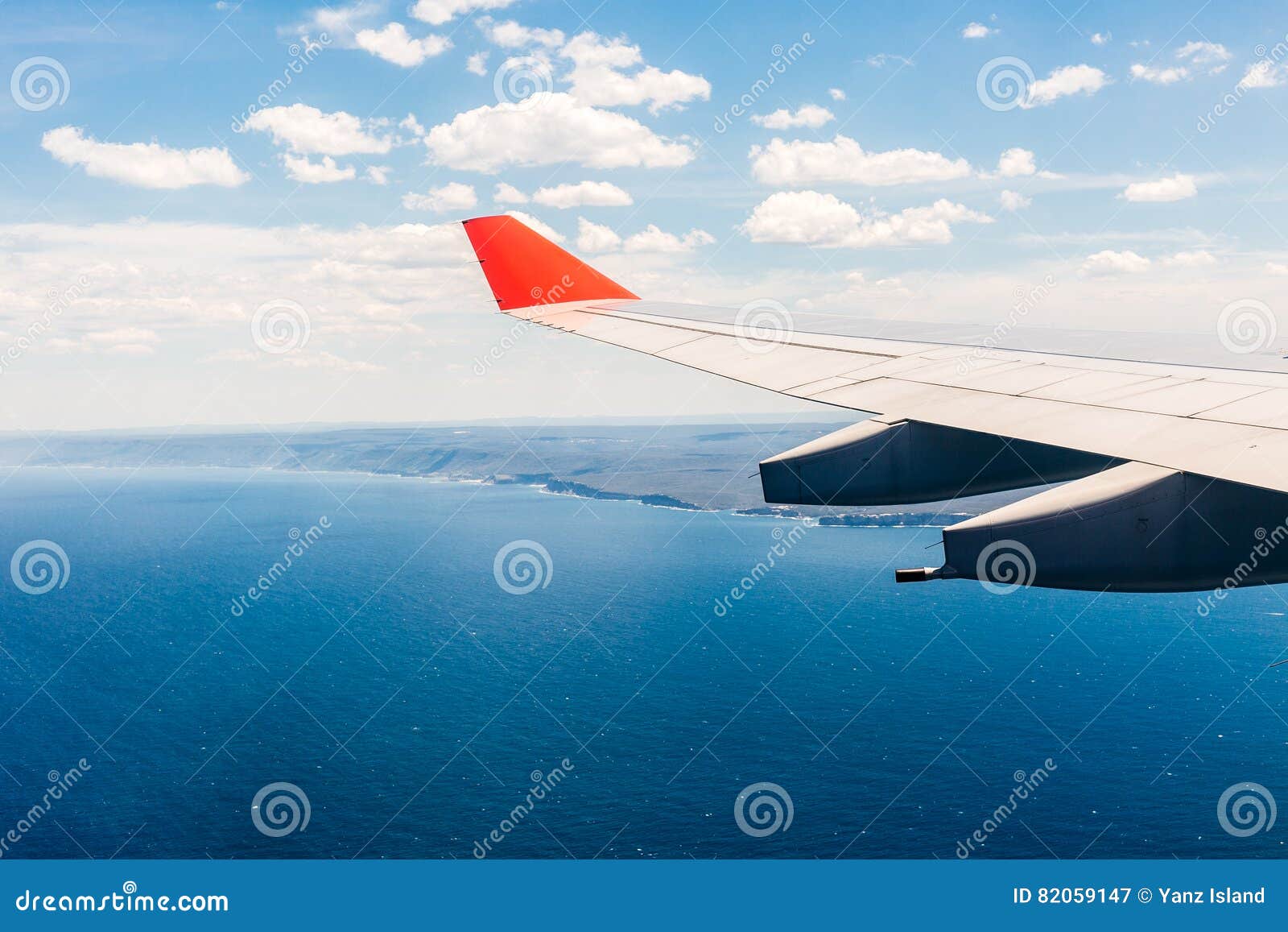 Ocean View From Plane Window Over Australia Stock Image - Image of ...