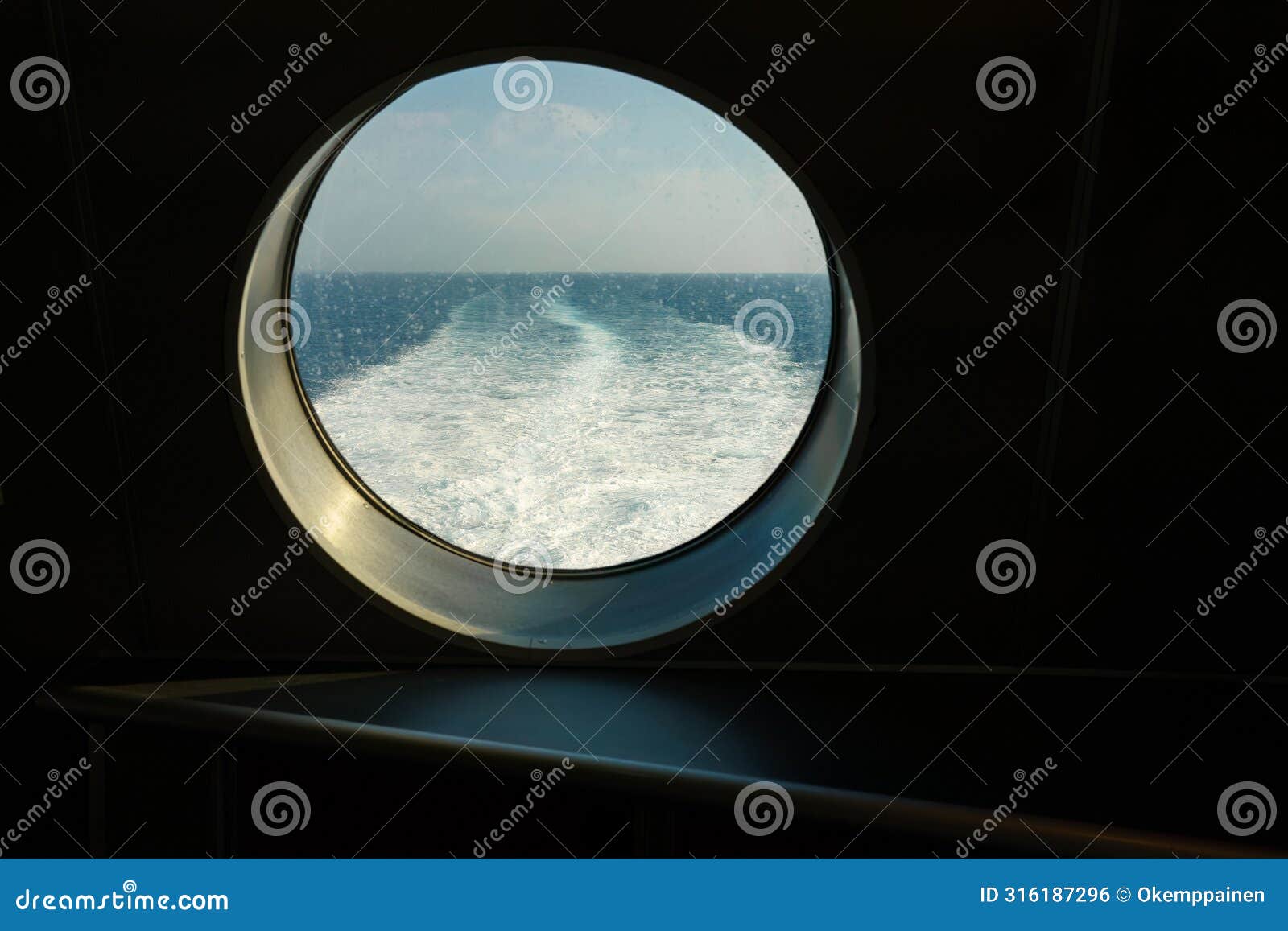 Ocean View through the Porthole of a Ship Stock Photo - Image of trail ...