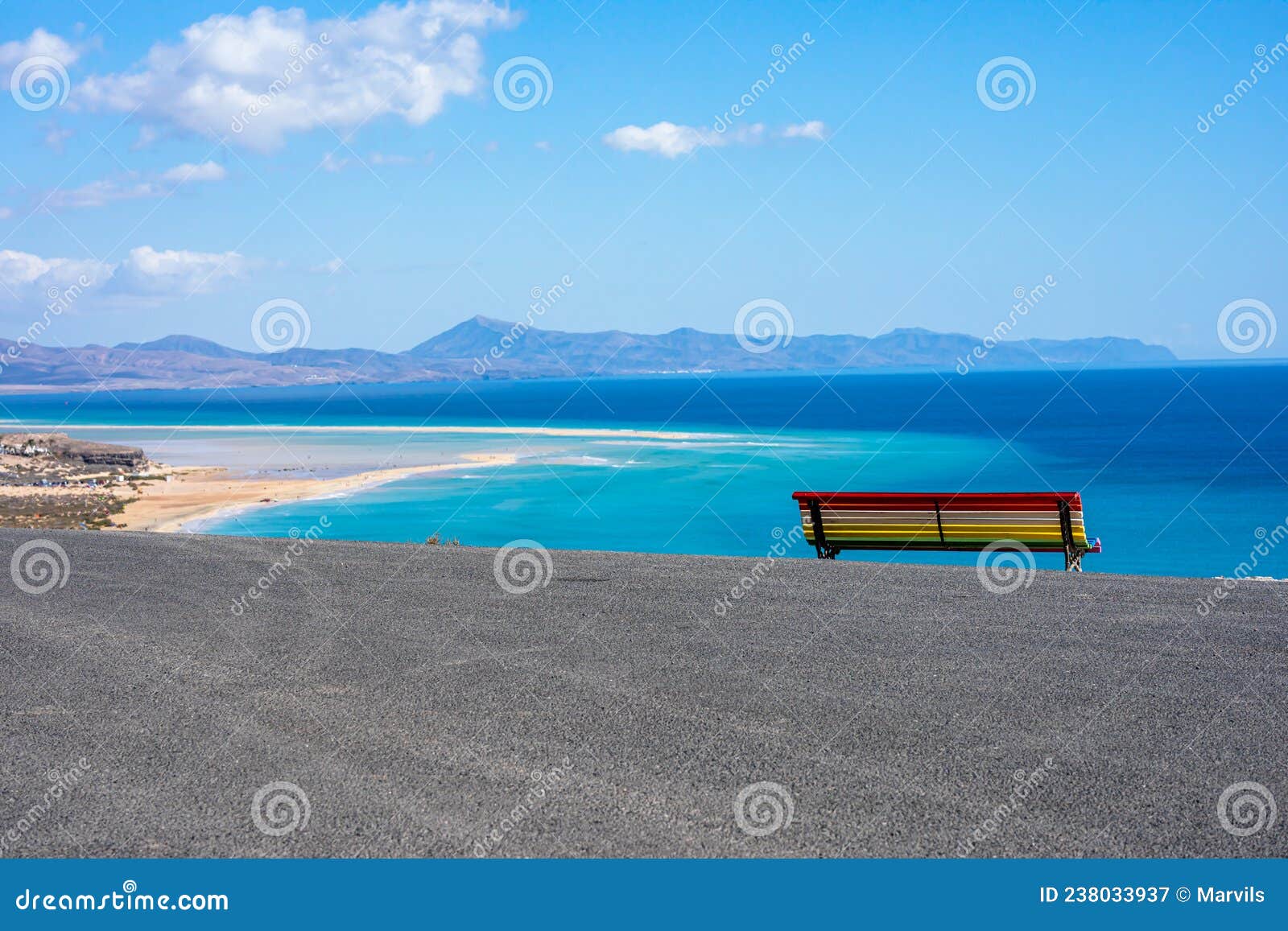 Ocean View Poster. Blue Water of Lagoon and Sand Beach Stock Image ...