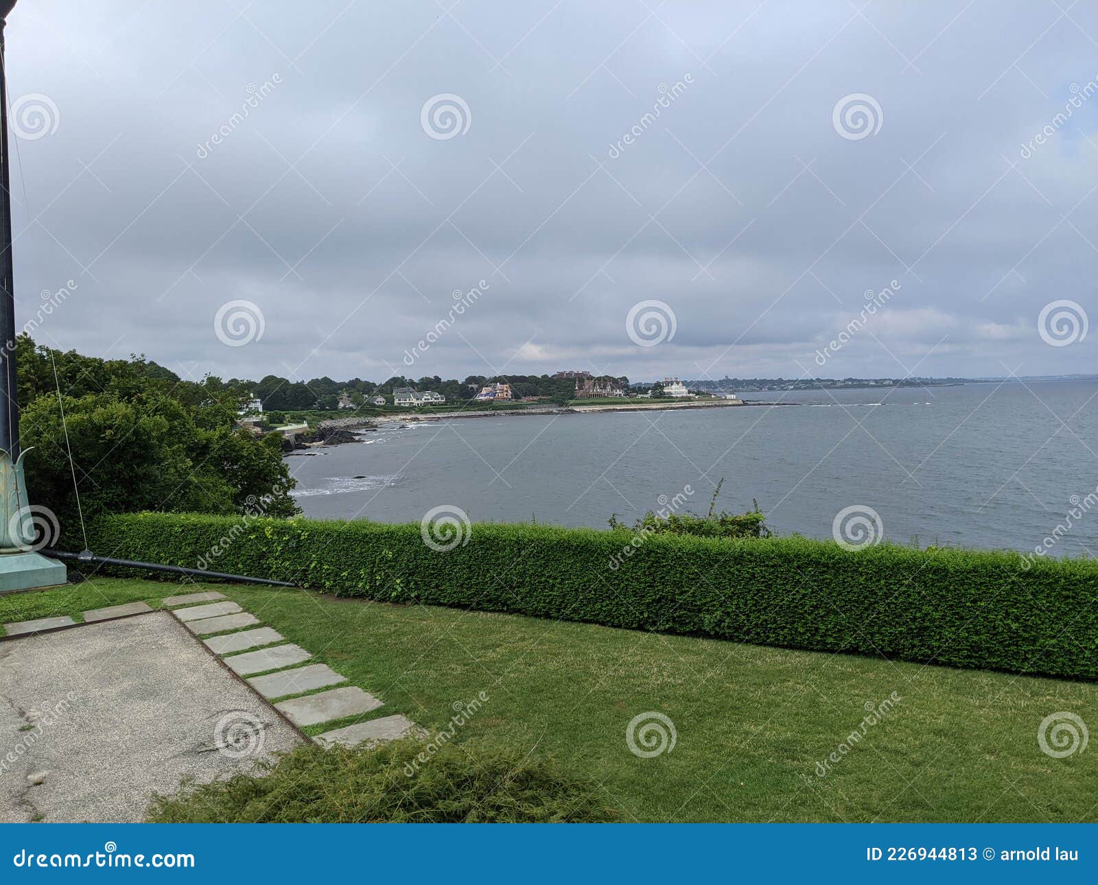 Ocean View Shore Rhode Island Stock Image - Image of hill, ocean: 226944813