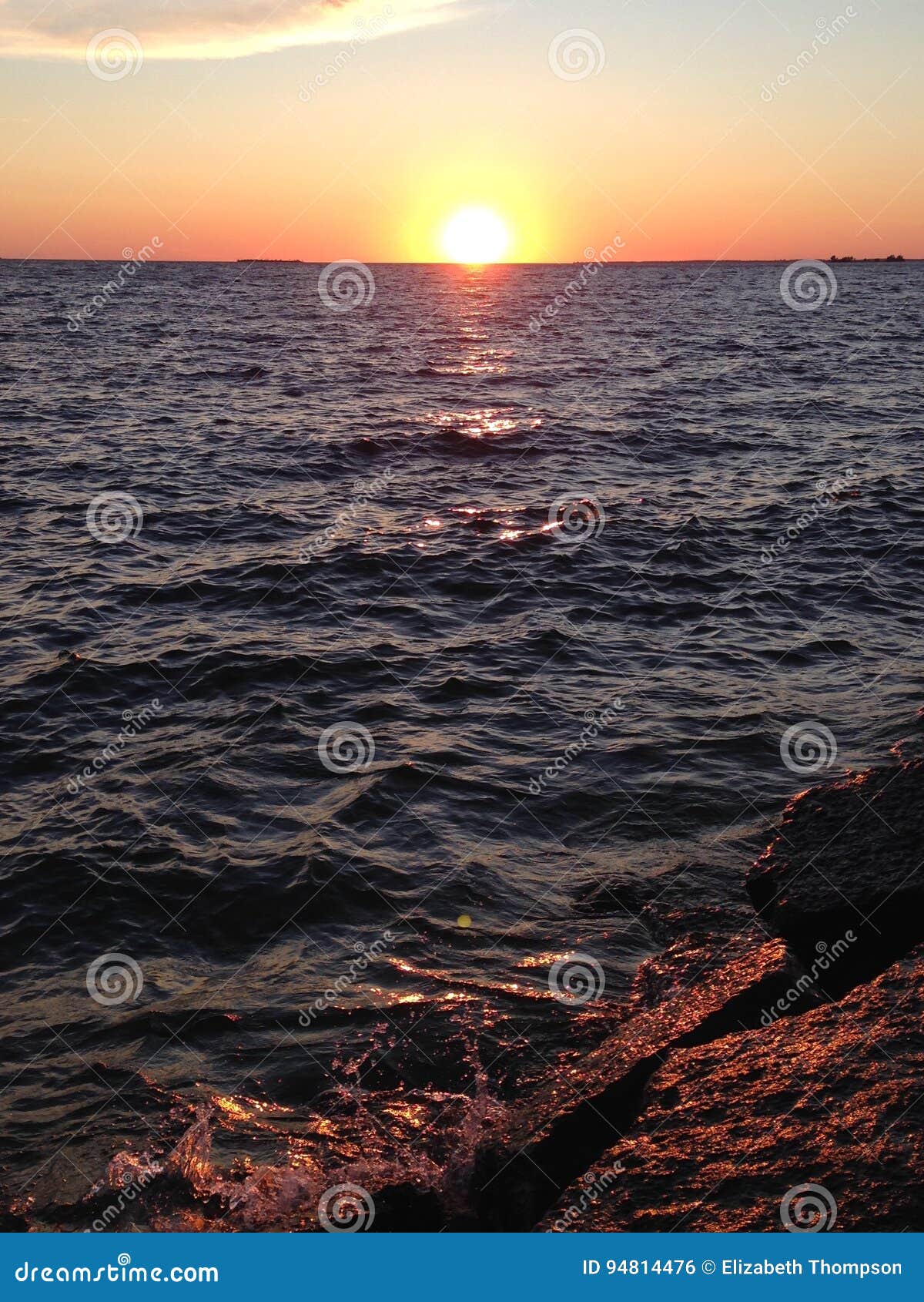 Ocean view stock photo. Image of ocean, orange, sunset - 94814476