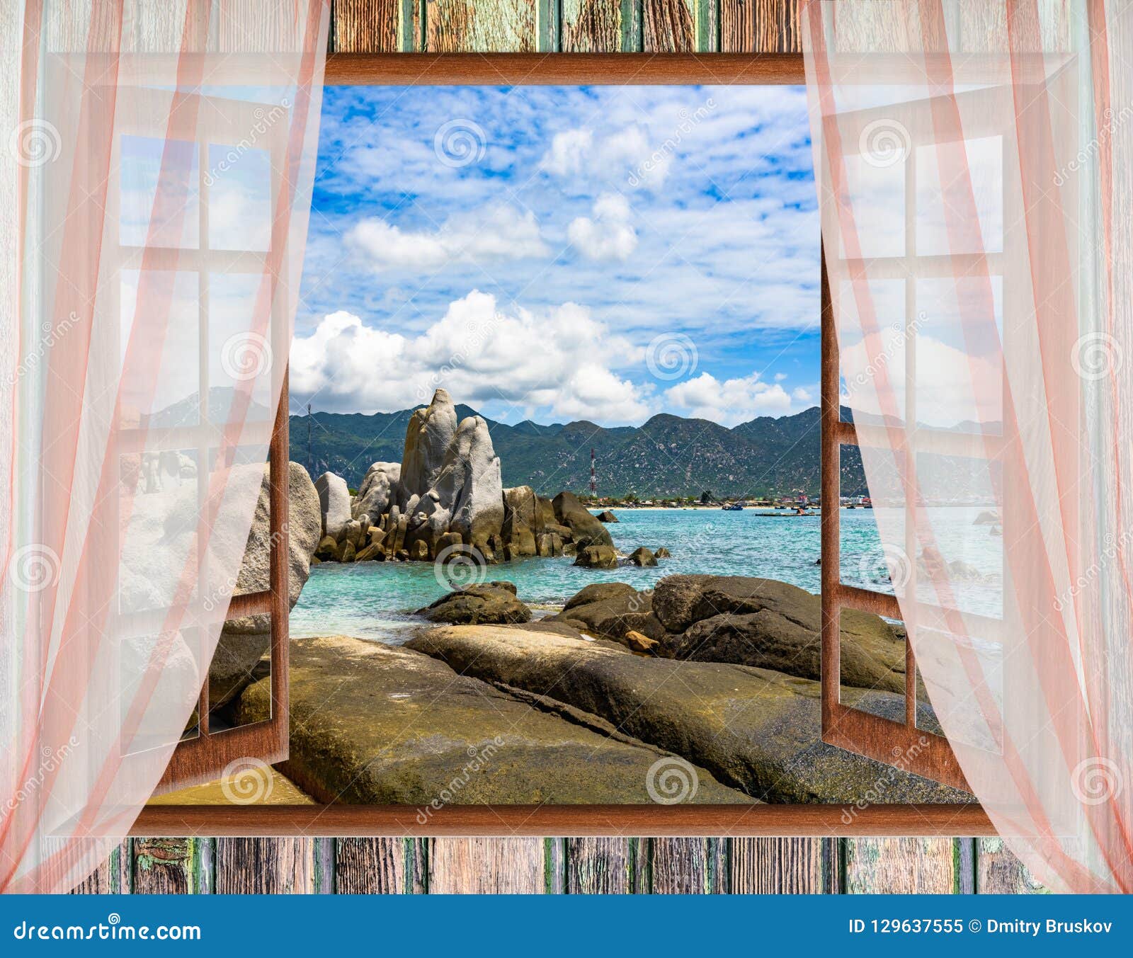 Ocean view window stock image. Image of sunny, island - 129637555