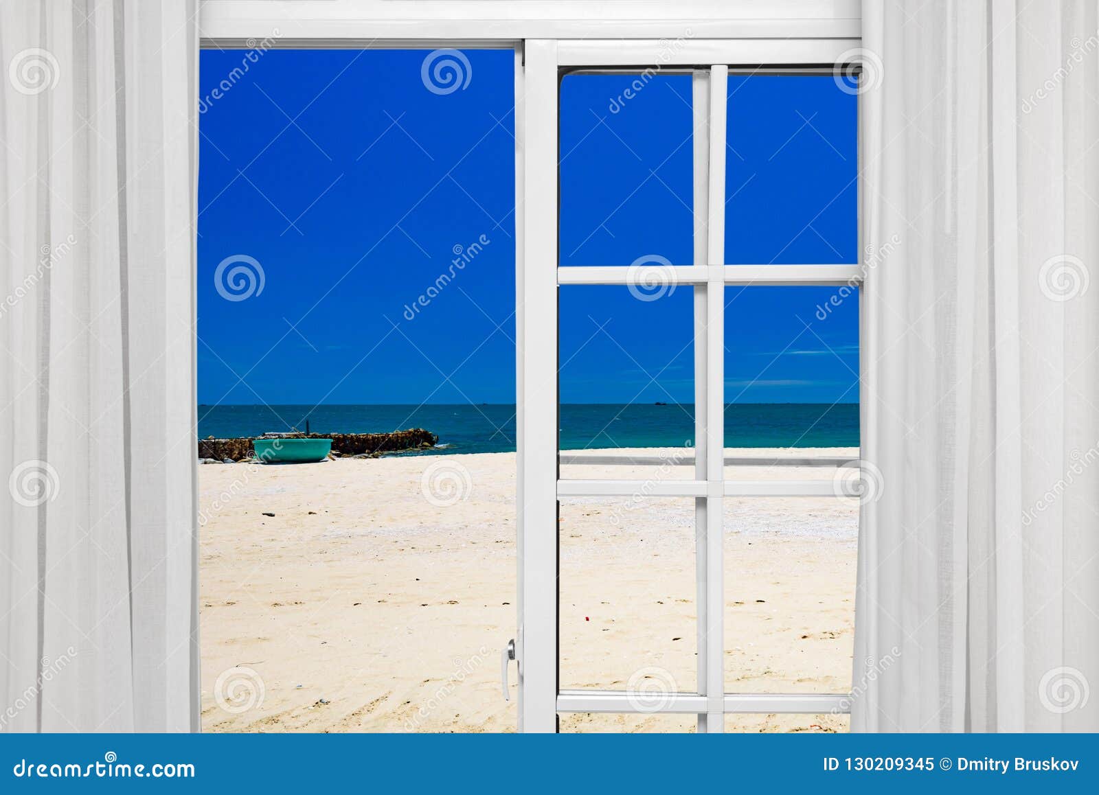 Ocean view window stock image. Image of natural, greek - 130209345
