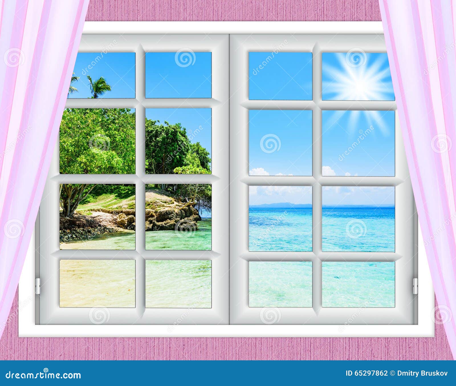 Ocean view window stock photo. Image of landscape, island - 65297862