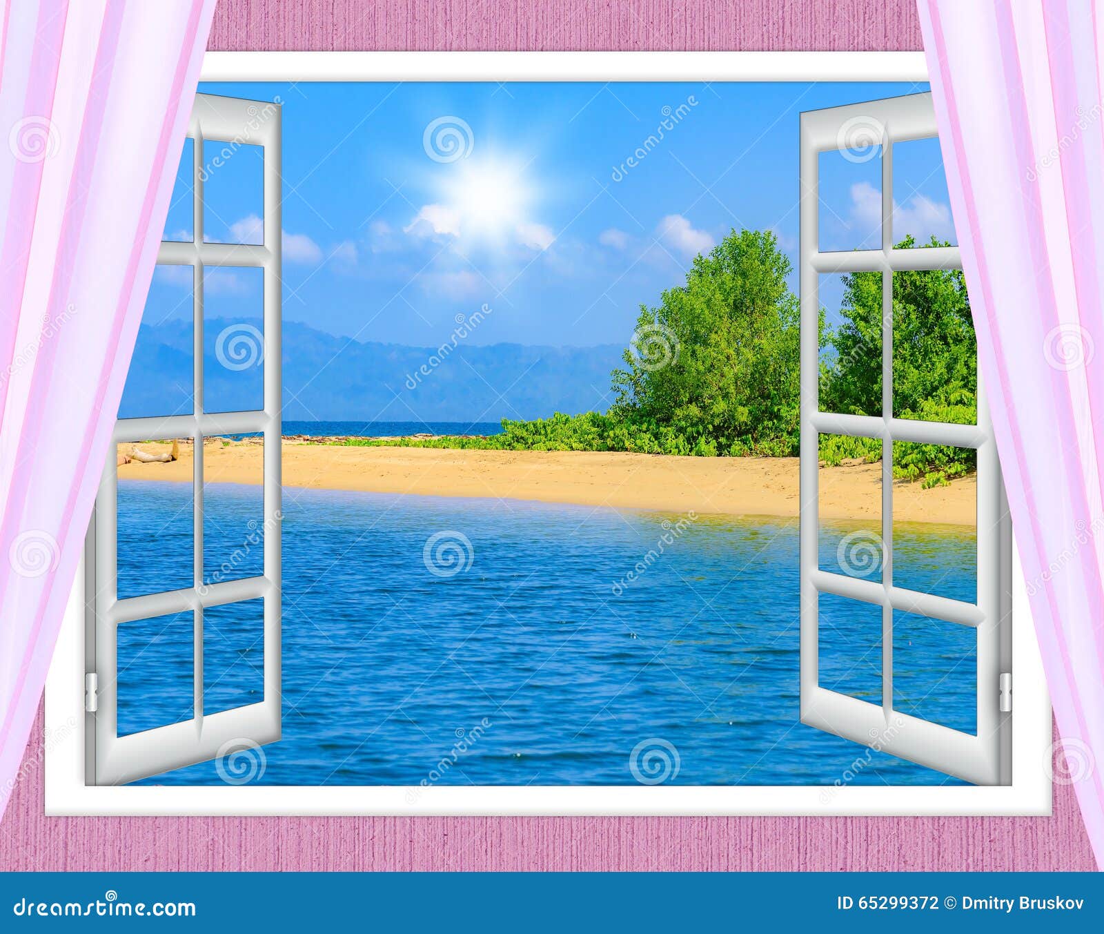 Ocean view window stock photo. Image of landscape, beach - 65299372