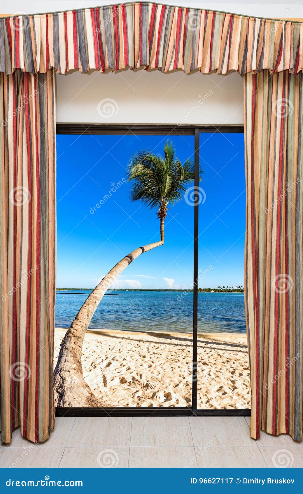 Ocean view window stock image. Image of green, ocean - 96627117