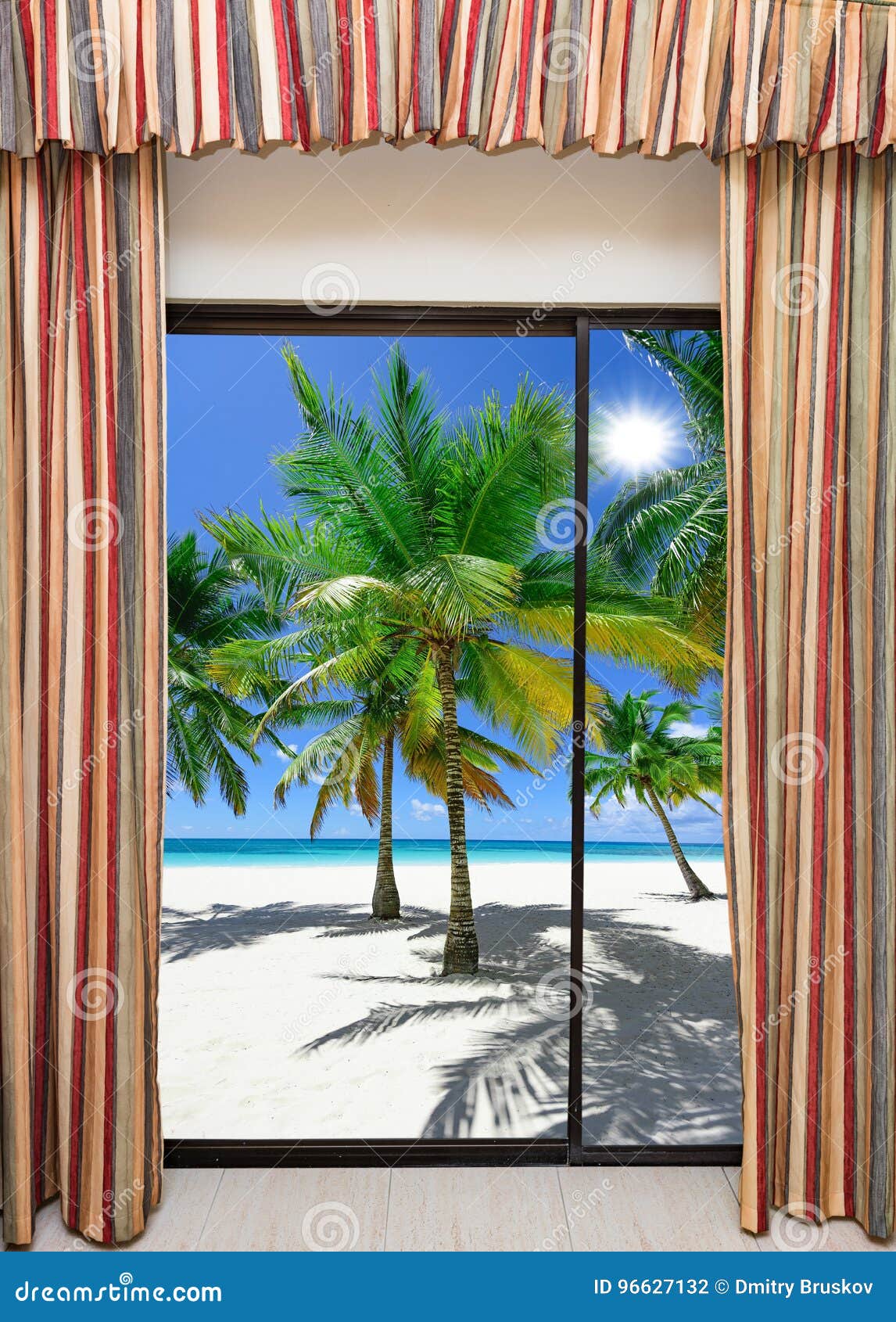 Ocean view window stock photo. Image of islands, clouds - 96627132