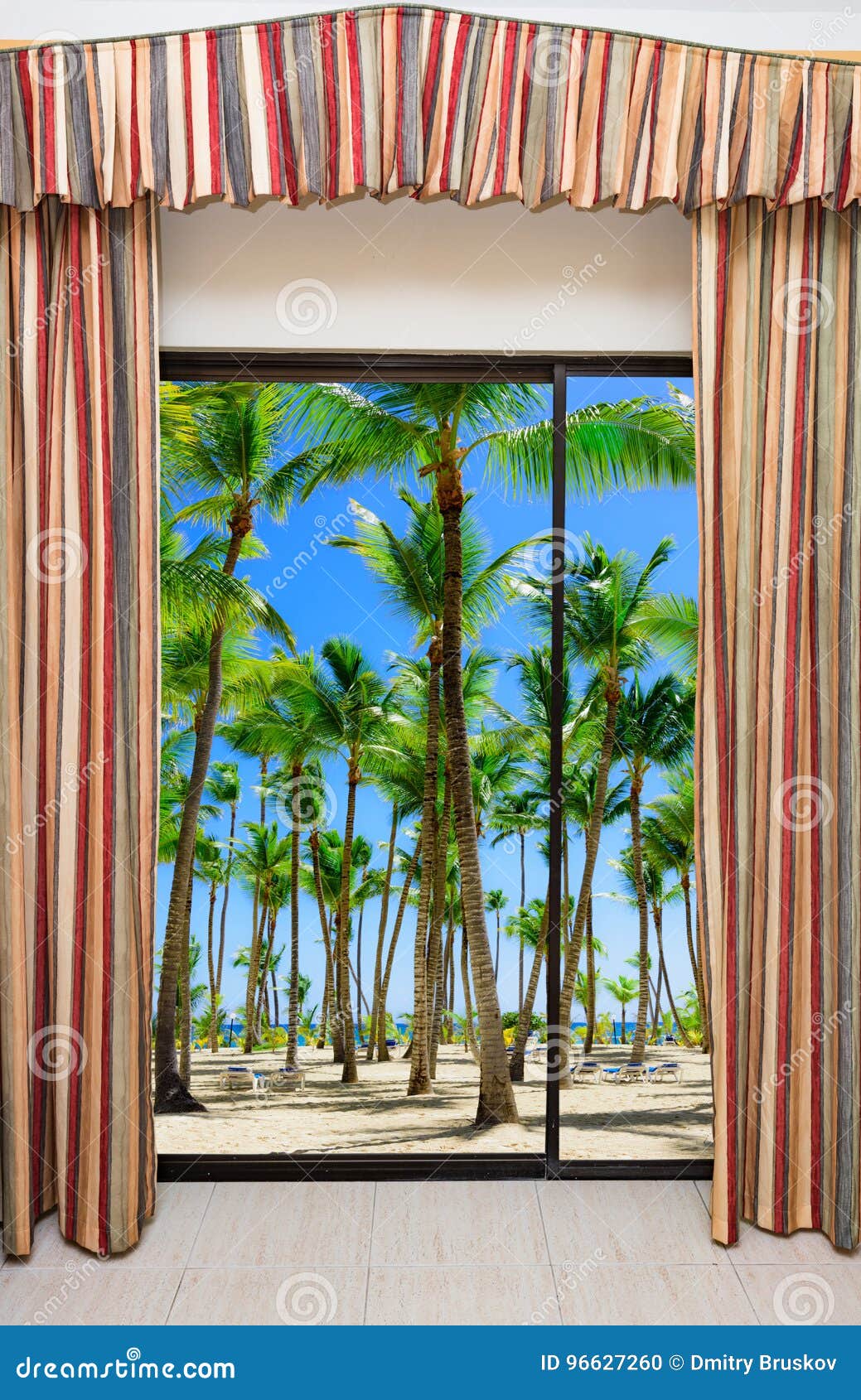 Ocean view window stock photo. Image of clouds, scenery - 96627260