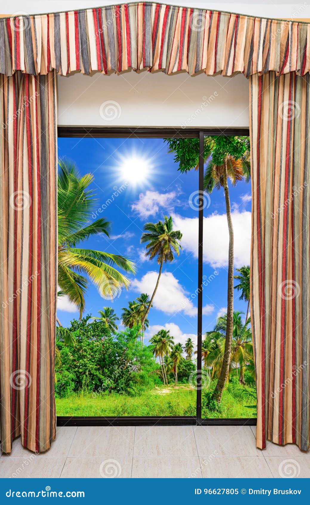 Ocean view window stock image. Image of sunny, famous - 96627805