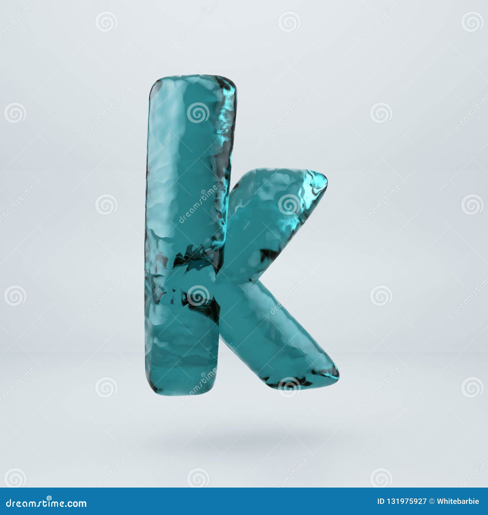 Ocean Water Letter K Lowercase Isolated on White Background Stock ...
