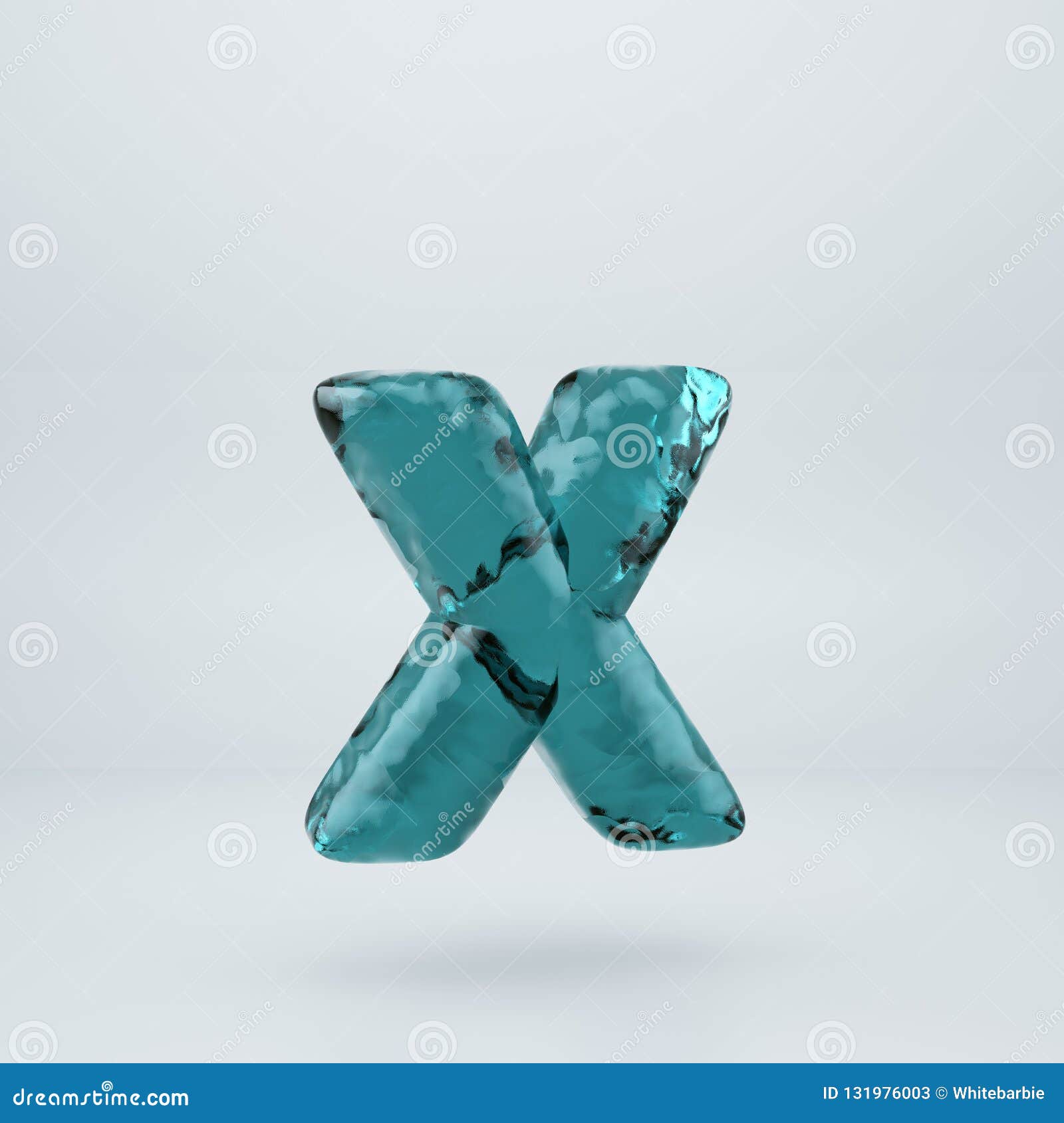 Ocean Water Letter X Lowercase Isolated on White Background Stock ...