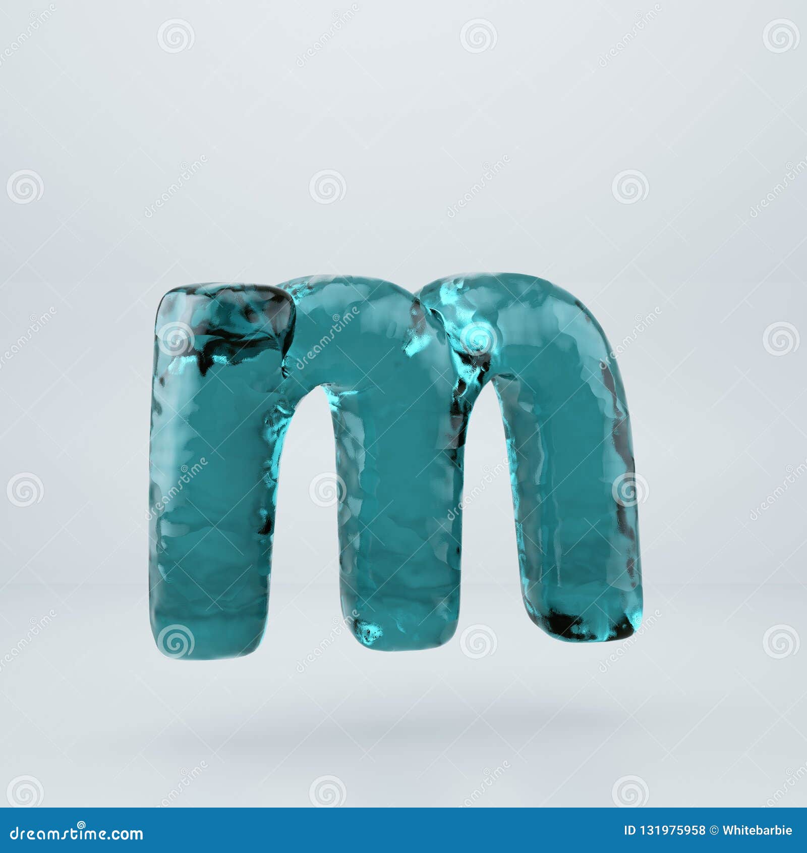 Ocean Water Letter M Lowercase Isolated on White Background Stock ...