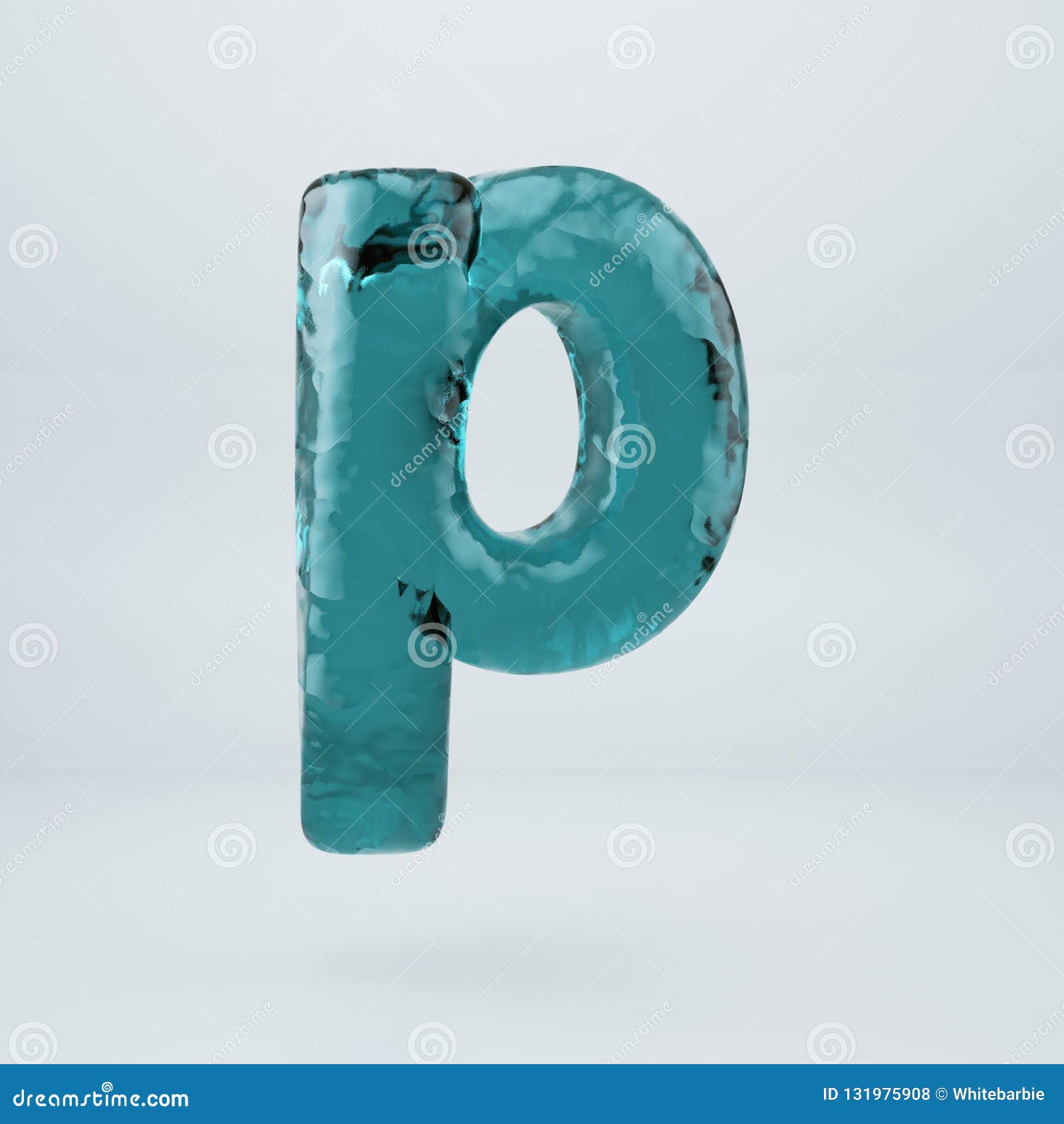 Ocean Water Letter P Lowercase Isolated on White Background Stock ...