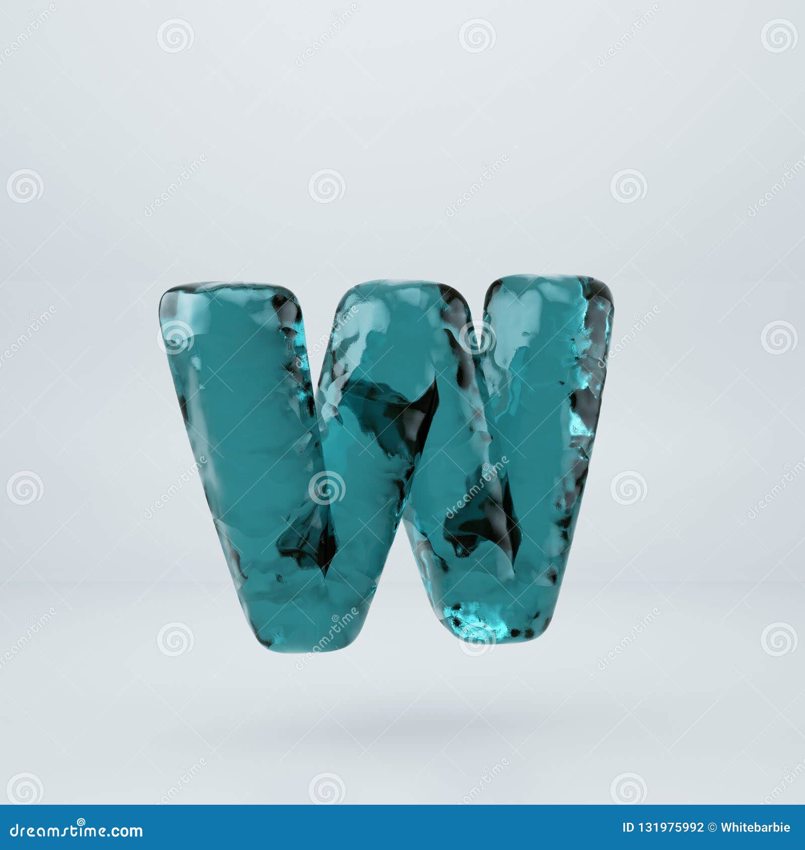 Ocean Water Letter W Lowercase Isolated on White Background Stock ...