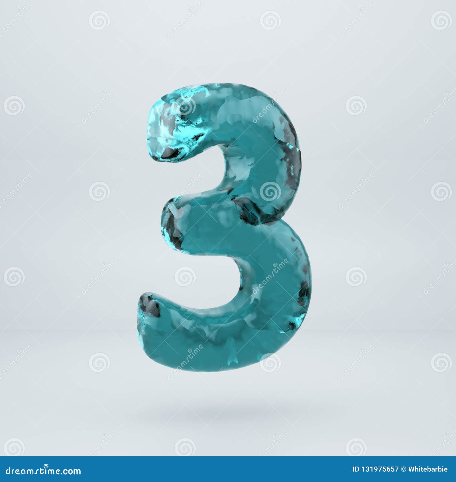 Ocean Water Number 3 Isolated on White Background Stock Illustration ...