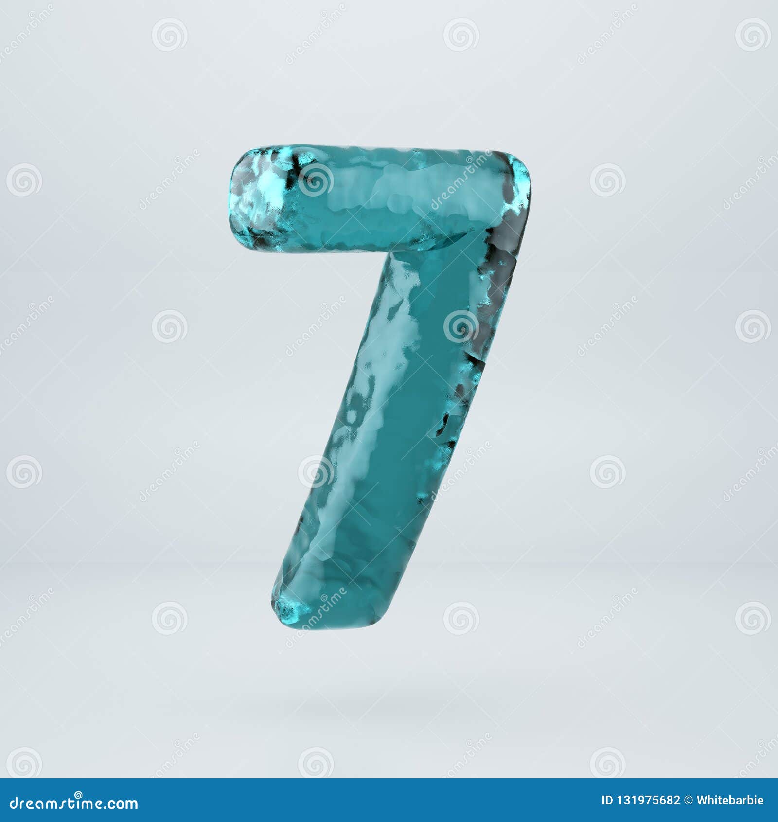 Ocean Water Number 7 Isolated on White Background Stock Illustration ...