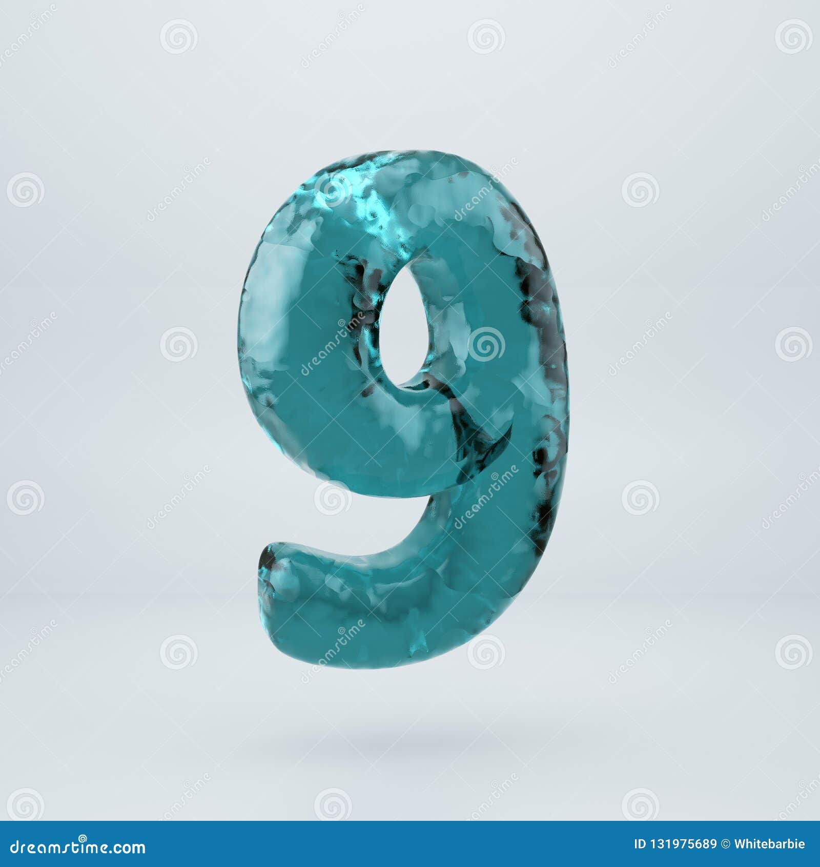 Ocean Water Number 9 Isolated on White Background Stock Illustration ...