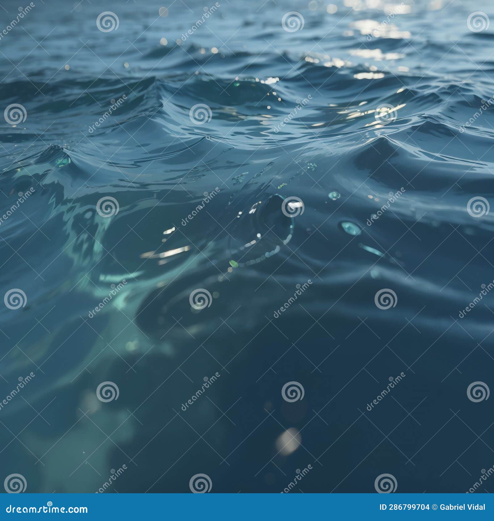 Ocean Water Surface on a Clear Day. a Calm Day at the Ocean. the Ocean ...