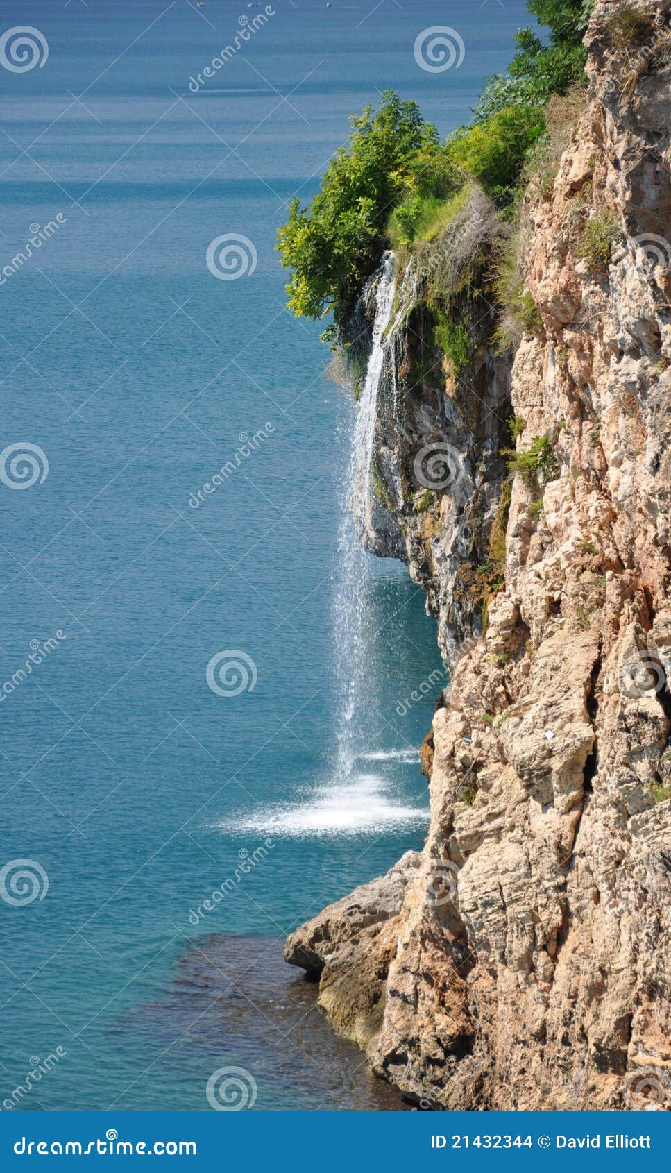 Ocean waterfall stock photo. Image of blue, water, antalya - 21432344