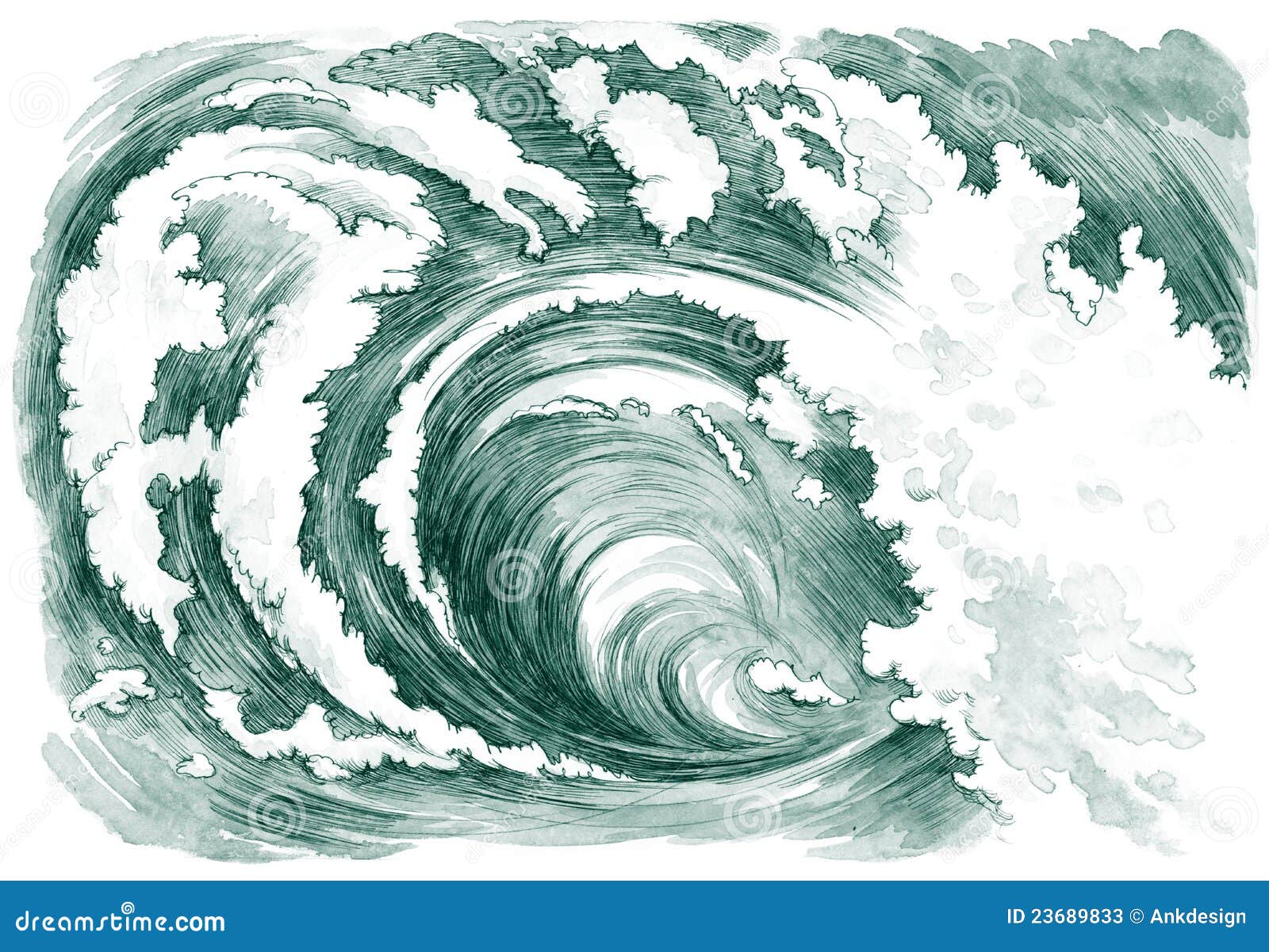 Ocean wave stock illustration. Illustration of tidal - 23689833