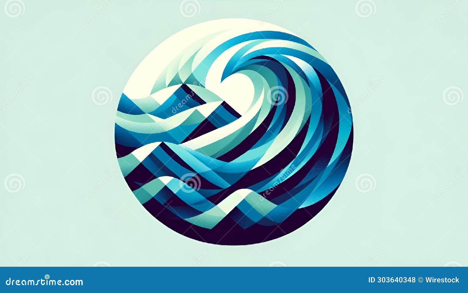 The Ocean is a Wave that Bends and Makes a Shape Stock Illustration ...
