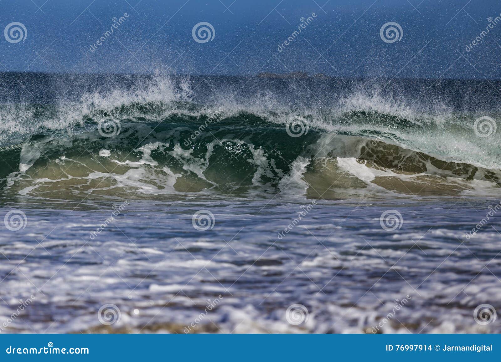 Ocean Wave Breaking stock photo. Image of barreling, beach - 76997914