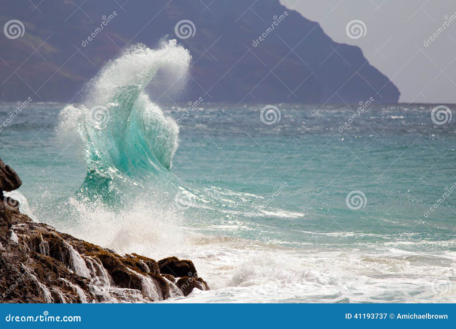Ocean Wave / Surf / Breaking Wave Stock Image - Image of kauai, blue ...