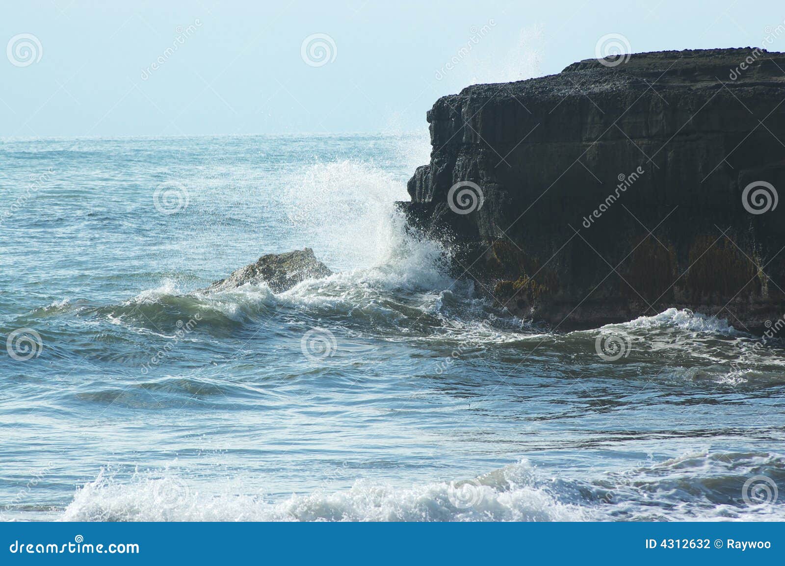 Ocean wave and cliff stock photo. Image of splashing, religious - 4312632