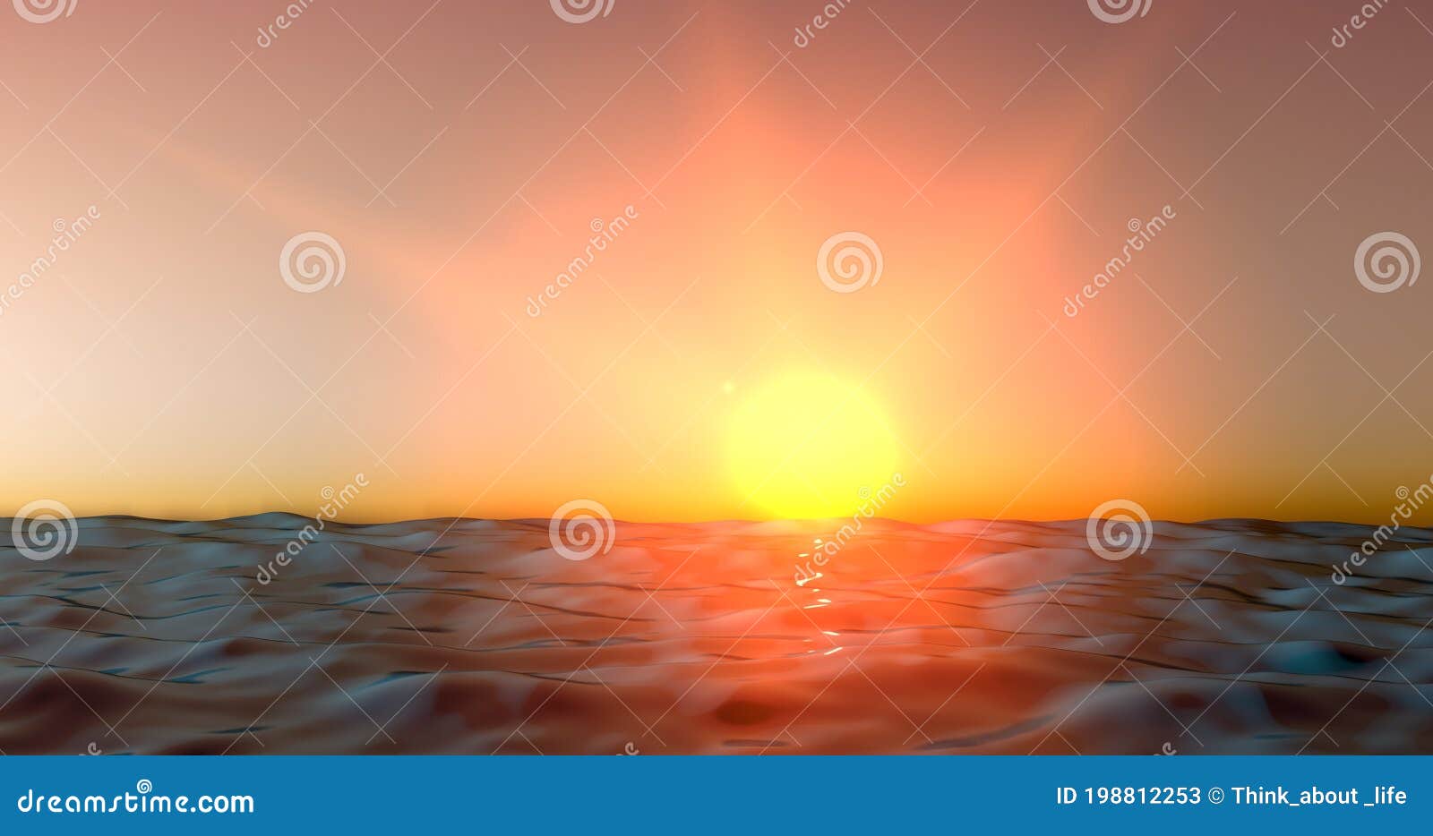 Ocean Wave in Evening. Sunset Over the Sea with Sun Reflection. Sun ...