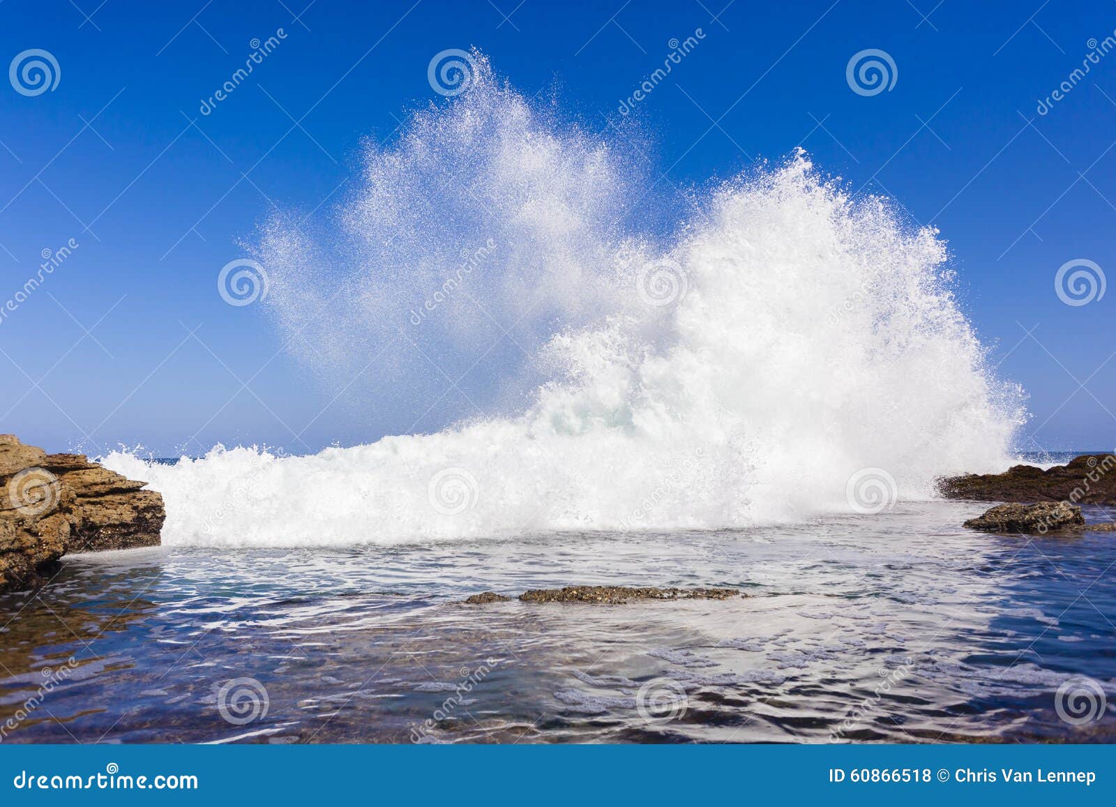 Ocean Wave Exploding stock photo. Image of beauty, blue - 60866518