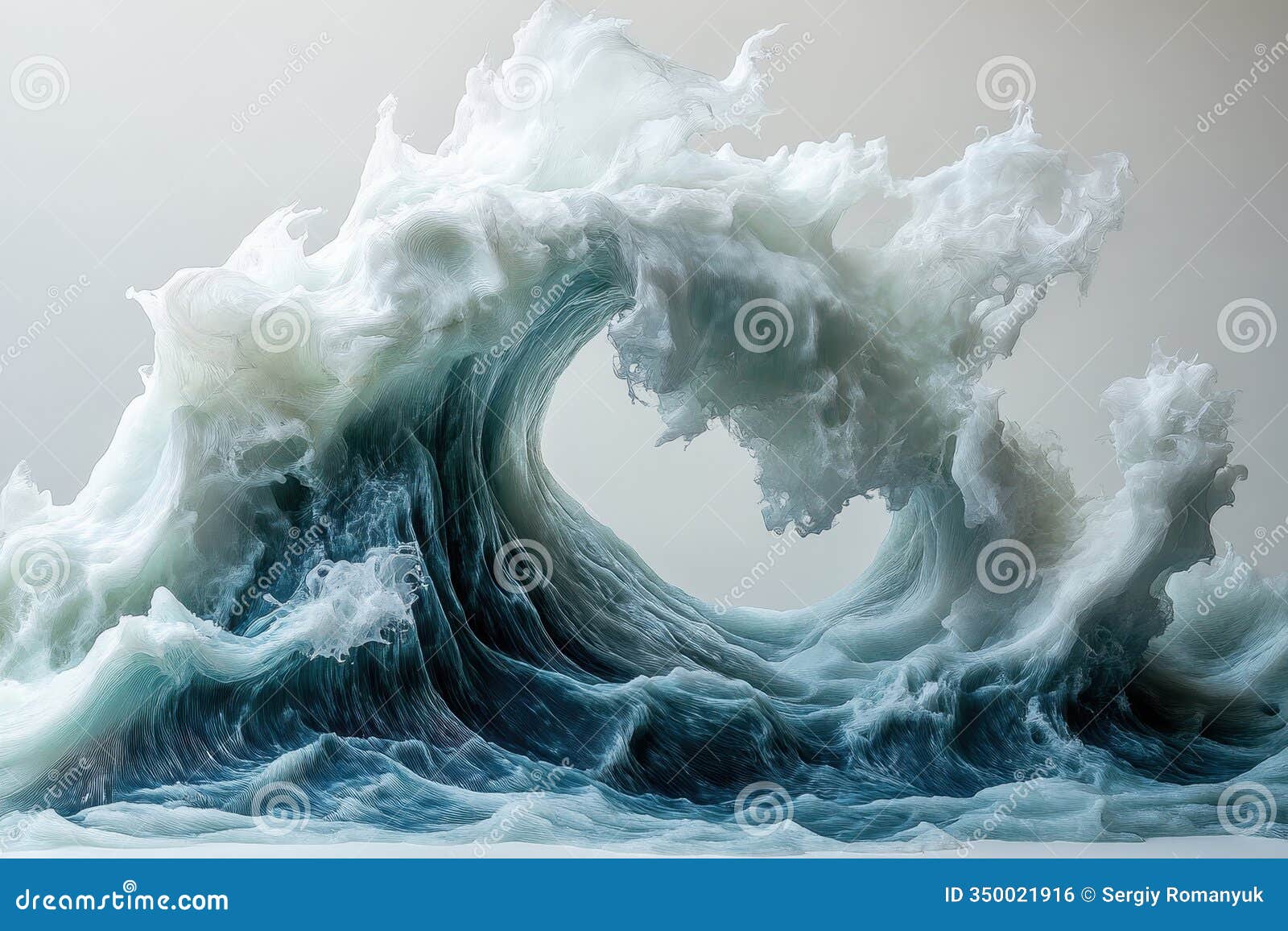 Ocean Wave Formed by Intricate Waveforms Depicting Fluid Motion and ...