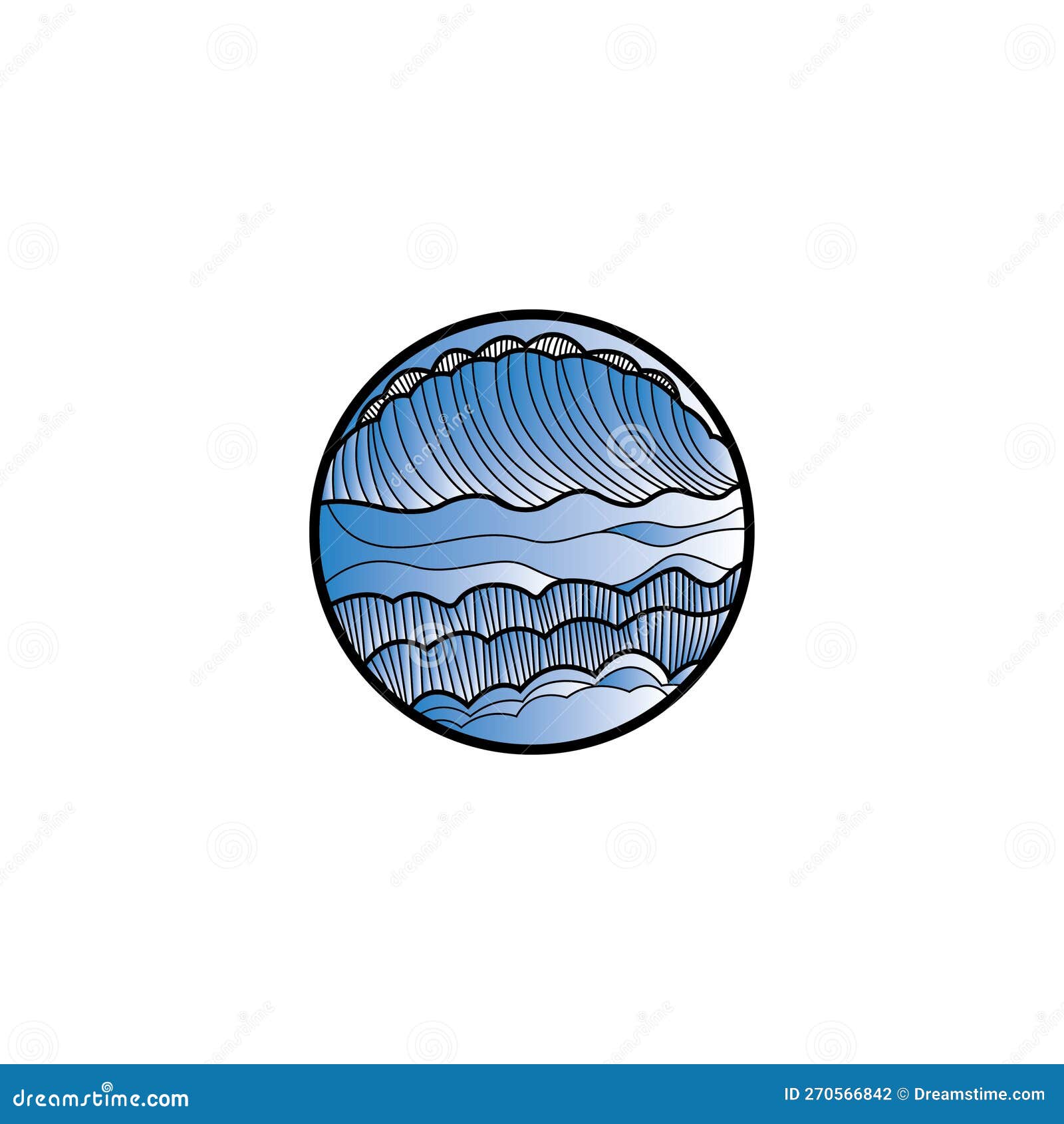 Ocean Wave Icon Circle Design Vector Illustration Stock Illustration ...