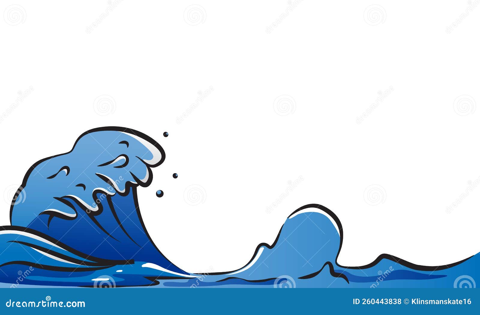 Ocean Wave Illustration Vector Drawing Background Stock Vector ...