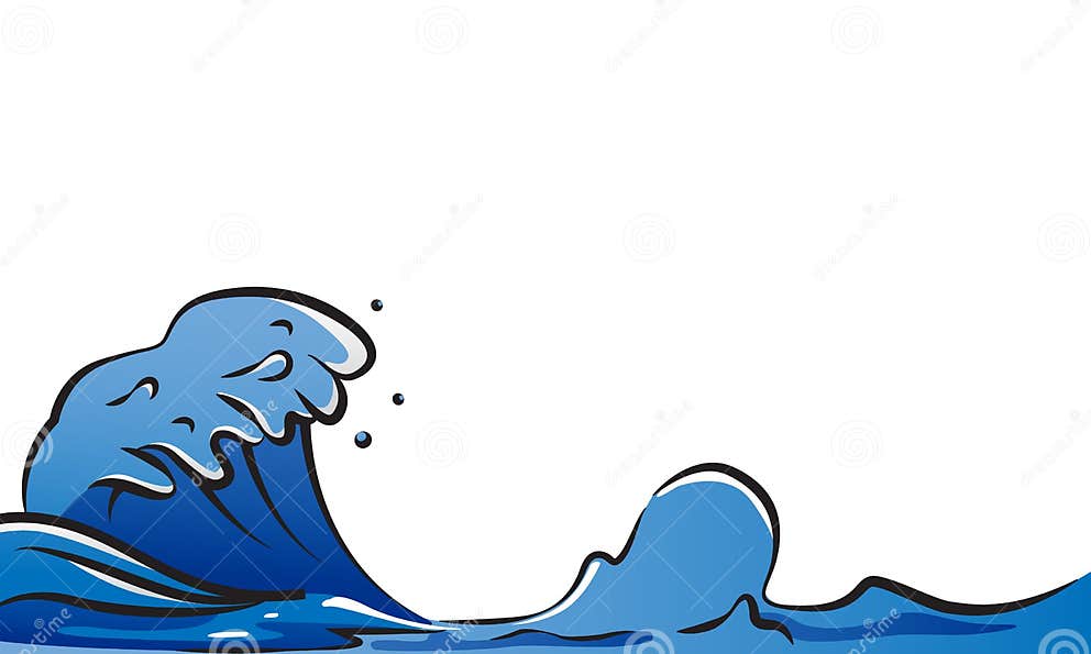 Ocean Wave Illustration Vector Drawing Background Stock Vector ...