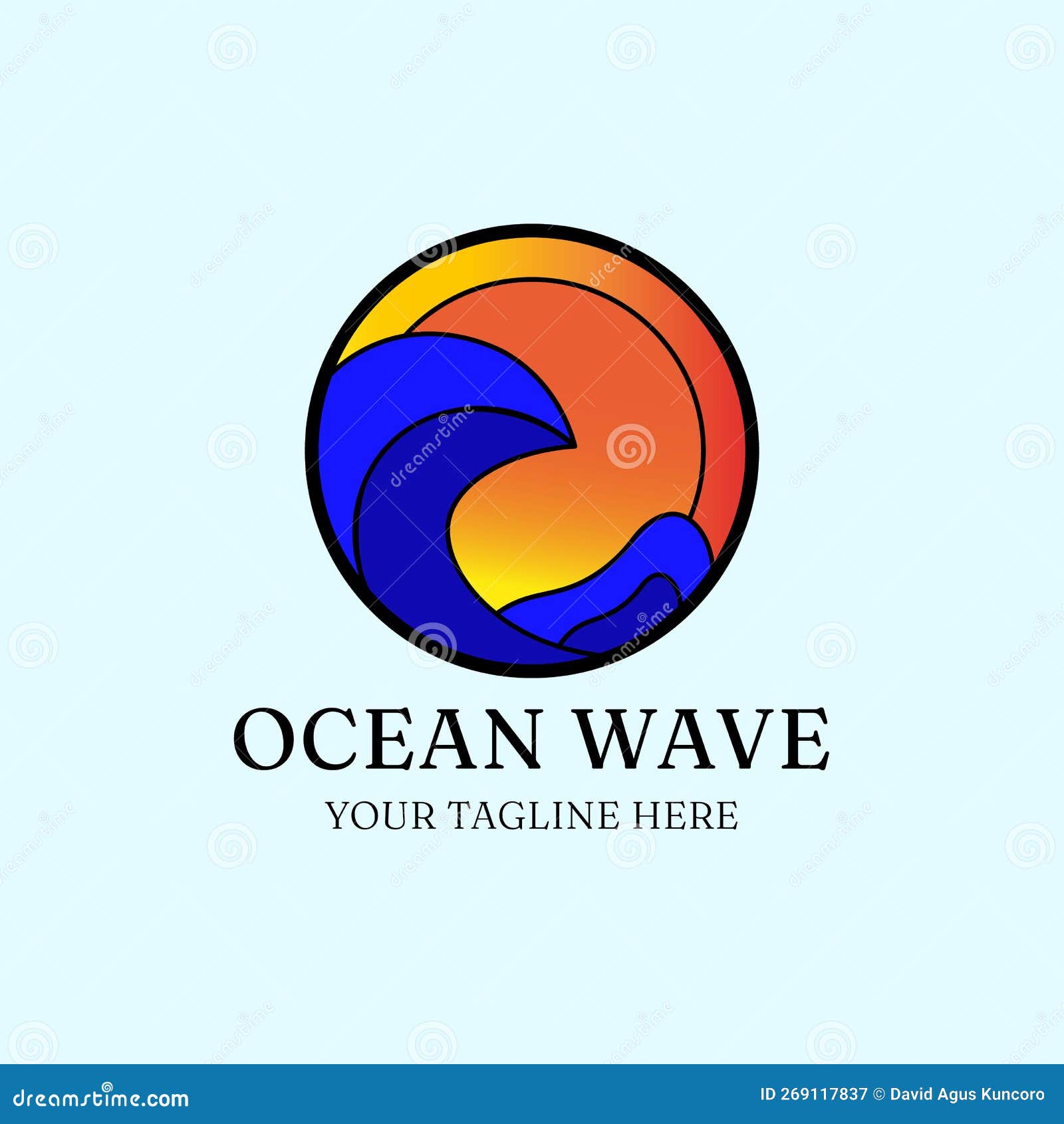 Ocean Wave Line Art Minimalist Logo Illustration Design Creative Stock ...