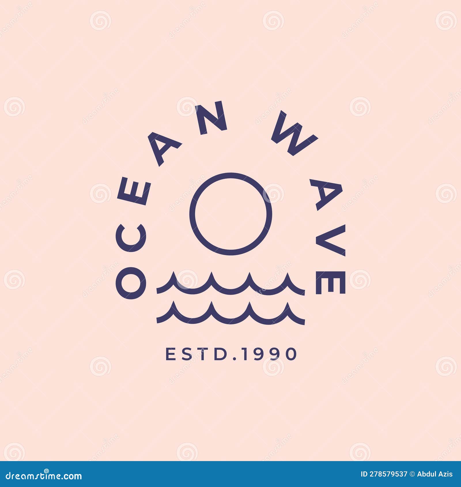 Ocean Wave Logo Vector Minimalist Design Stock Vector - Illustration of ...