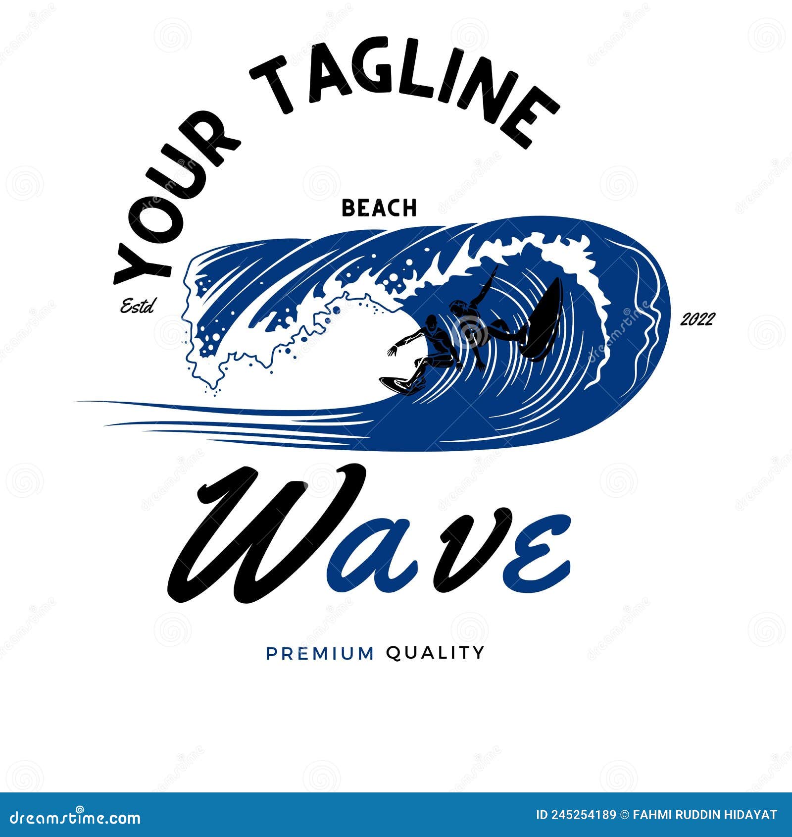 Ocean Wave Logo Vector Suitable for T-shirts Stock Vector ...