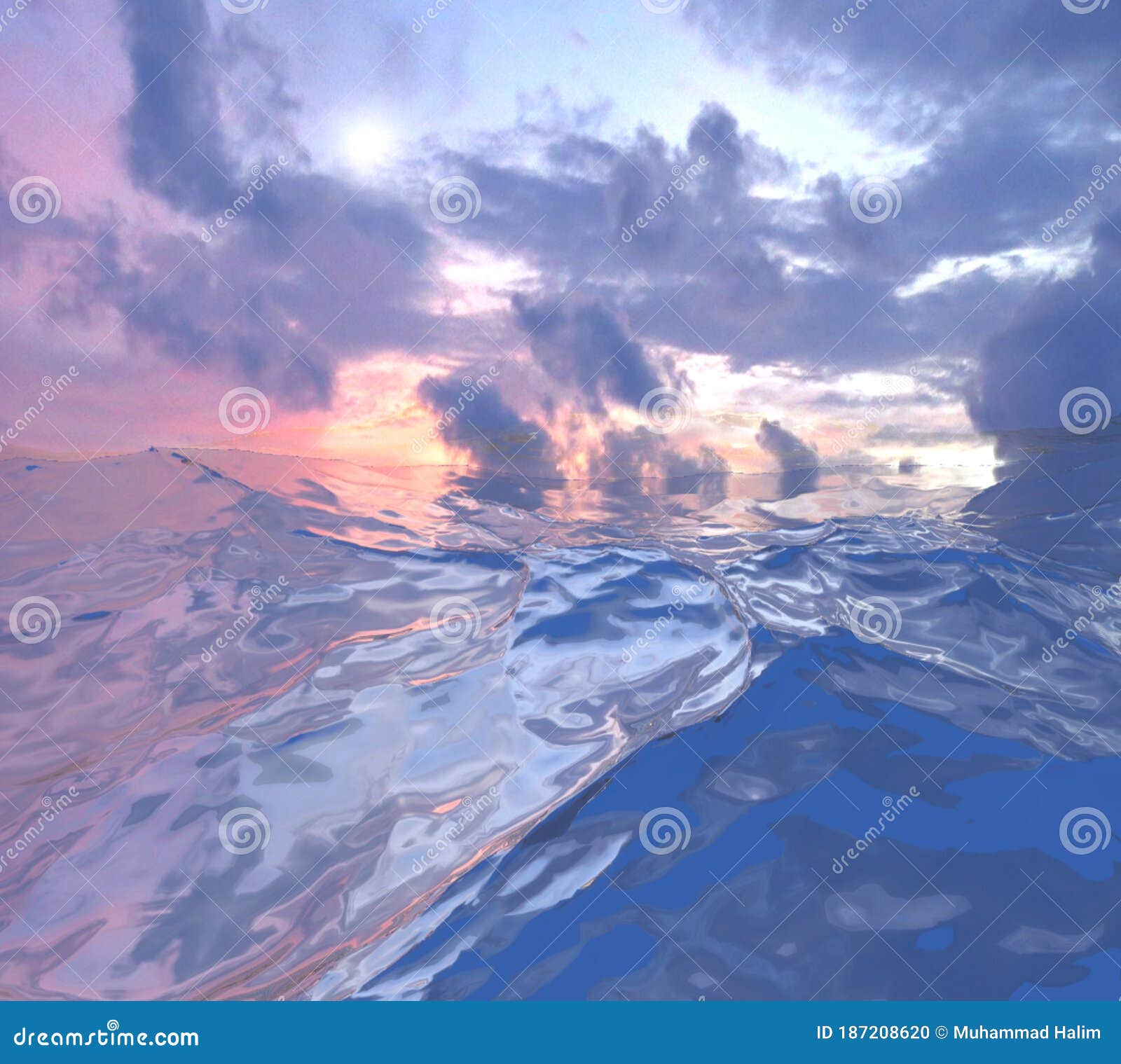 Ocean Wave Mirror Reflection Sunlight View Stock Photo - Image of light ...