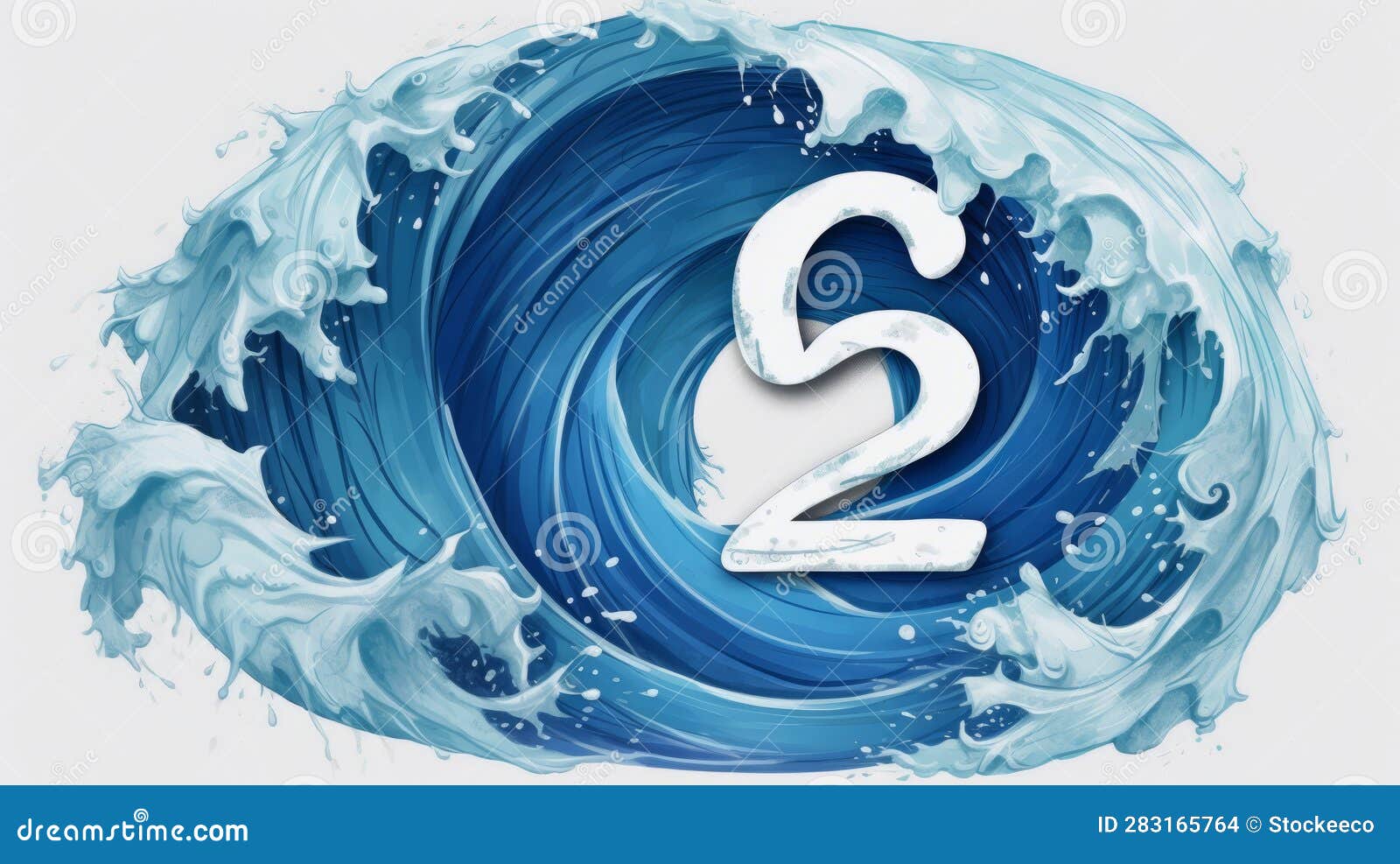 Ocean Wave Number 2 Illustration in Caricature Style Stock Illustration ...