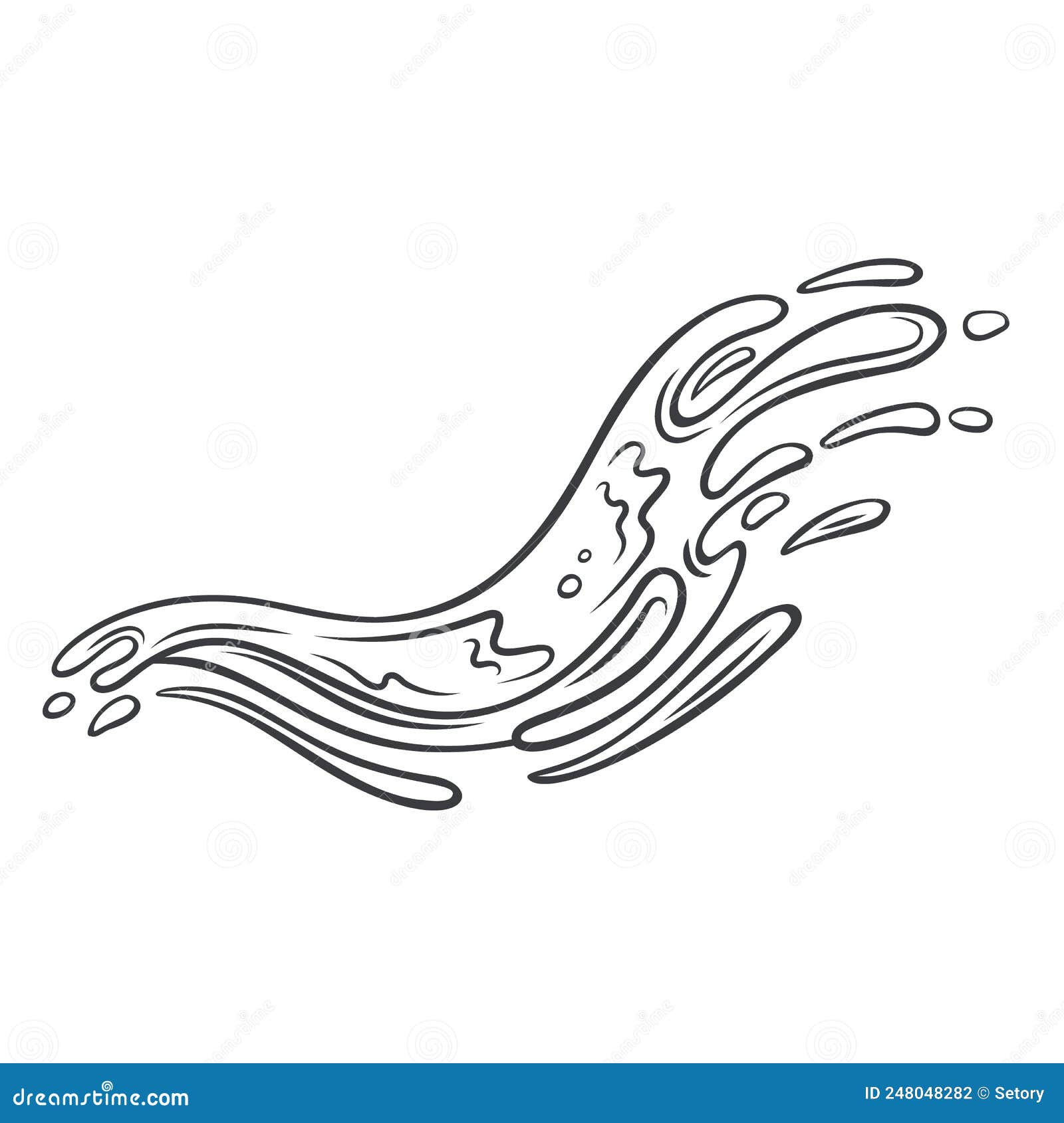 Ocean wave outline stock vector. Illustration of outline - 248048282