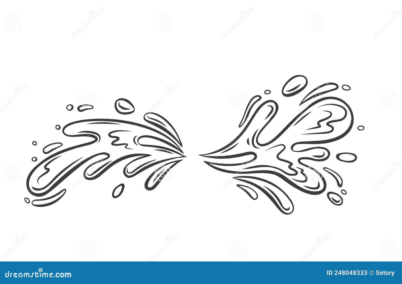 Ocean wave outline stock vector. Illustration of vintage - 248048333