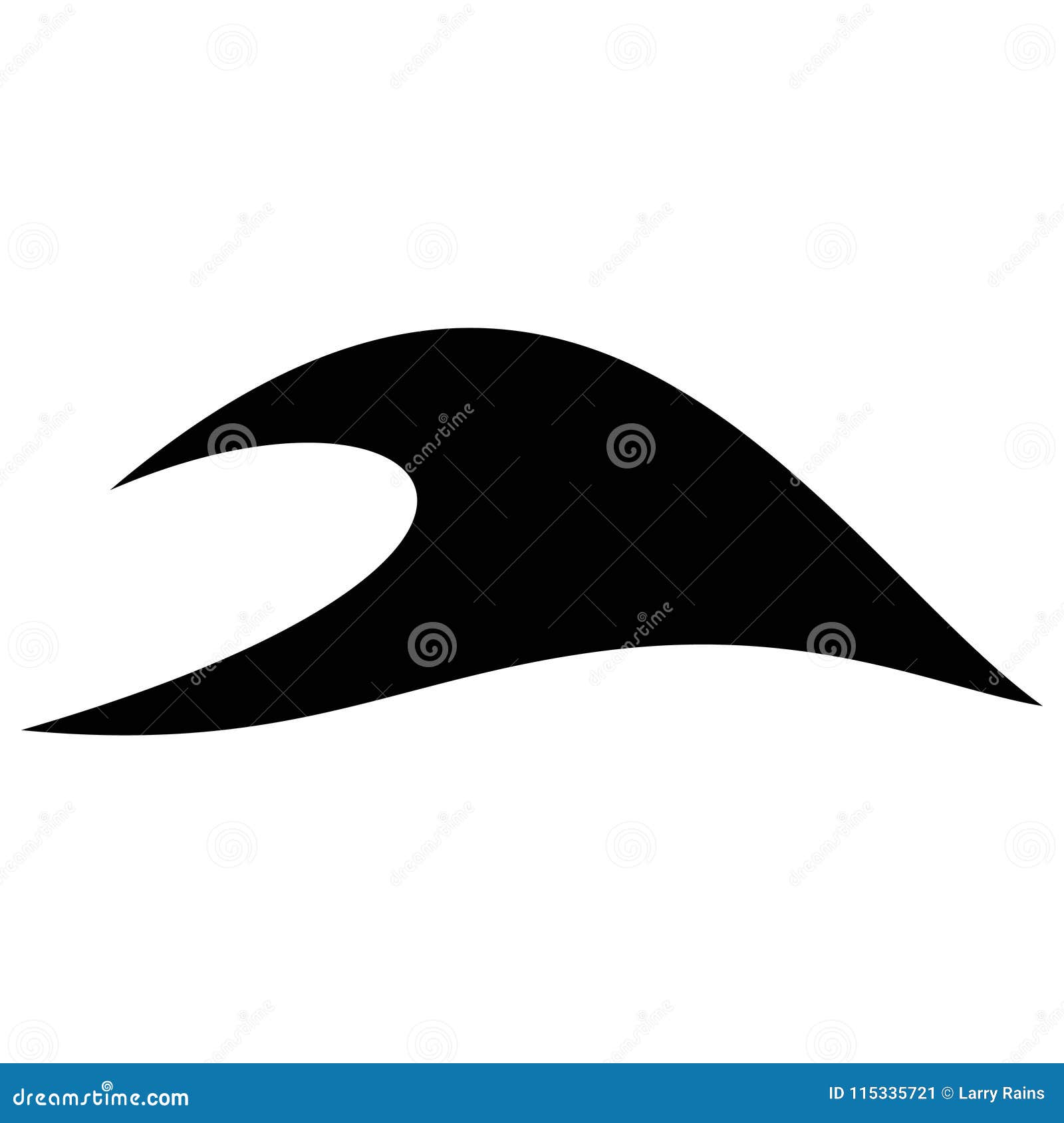 Wave Silhouette Isolated On White Background Vector Illustration ...