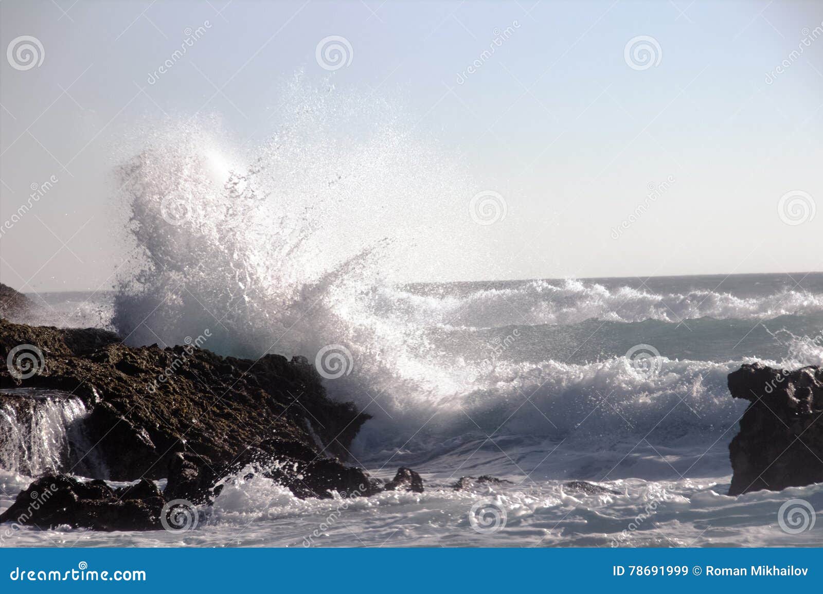 Ocean Wave Smashing Against a Rock Stock Image - Image of europe ...