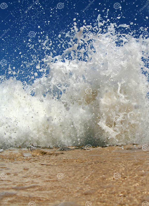 Ocean Wave Splash on the Beach Stock Photo - Image of hawaiian, pacific ...