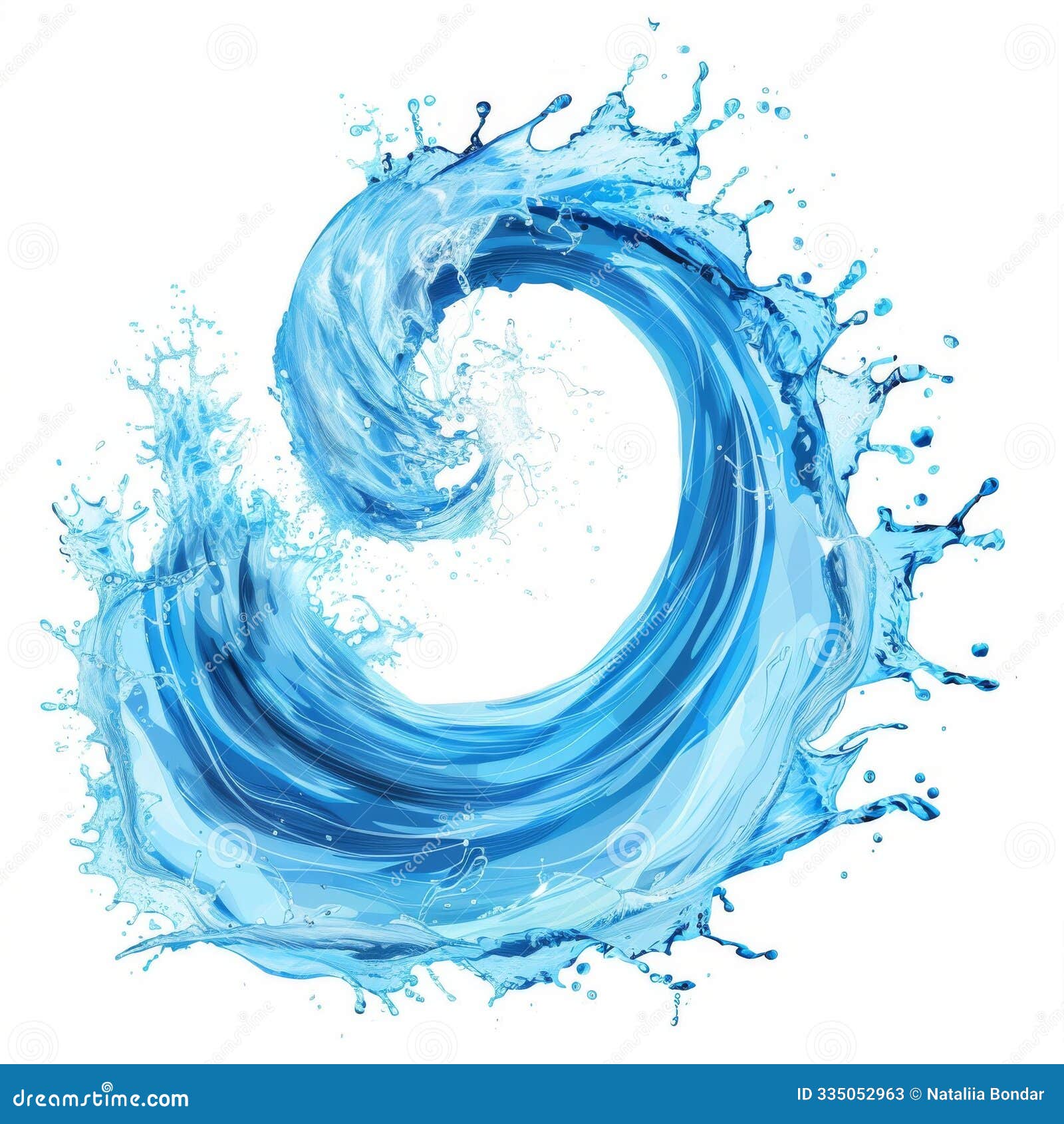 Ocean Wave Splash Illustration on Isolated Background Stock Image ...